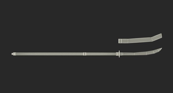 naginata japanese pole weapon obj