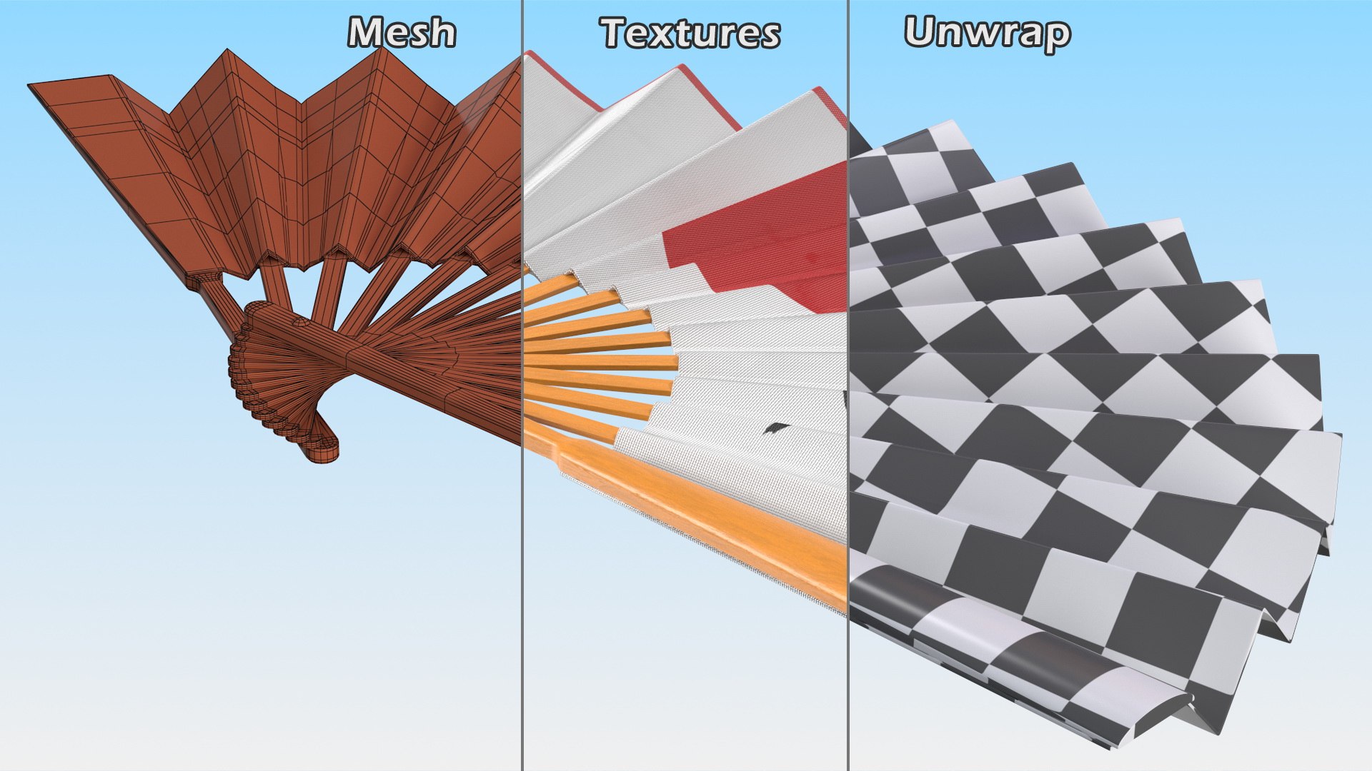 Traditional Personal Fans Collection 3D - TurboSquid 1839499