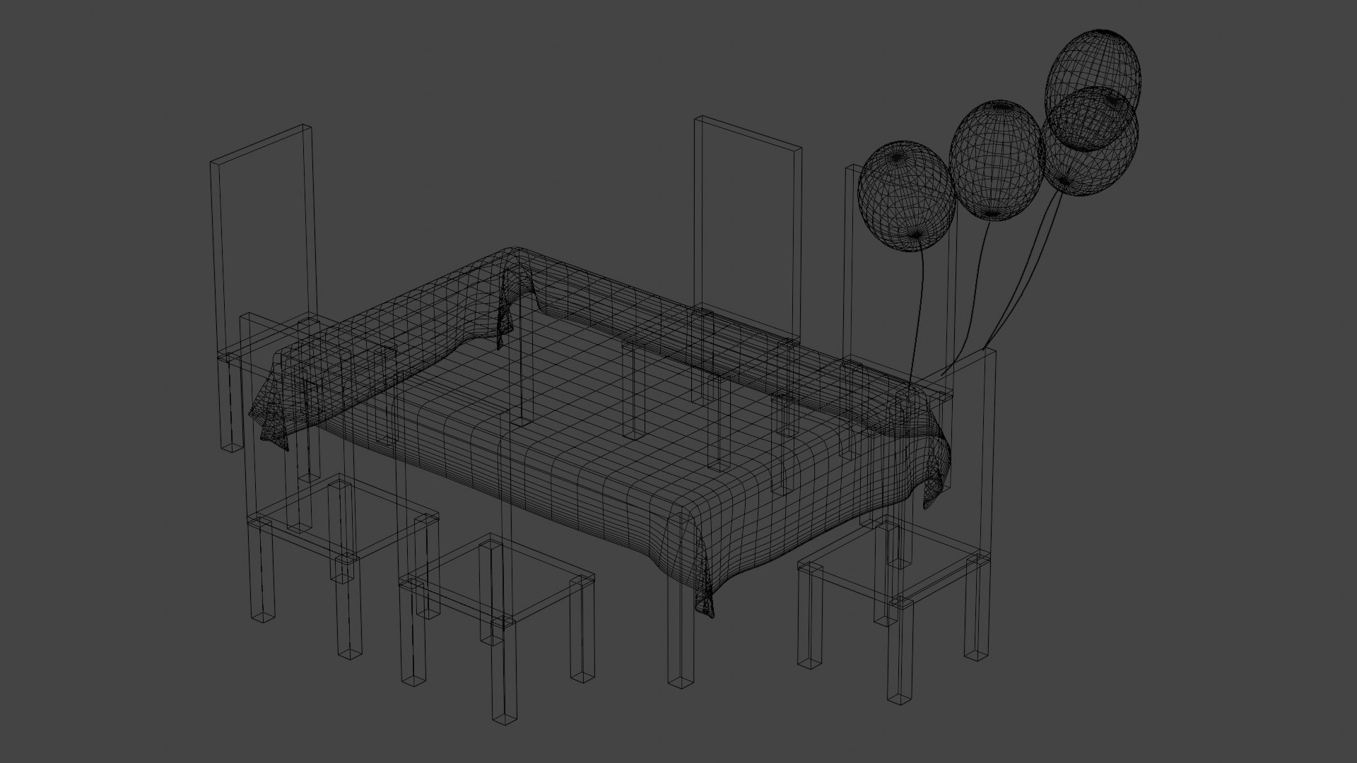 3D Birthday Party Picnic Table - TurboSquid 2257106