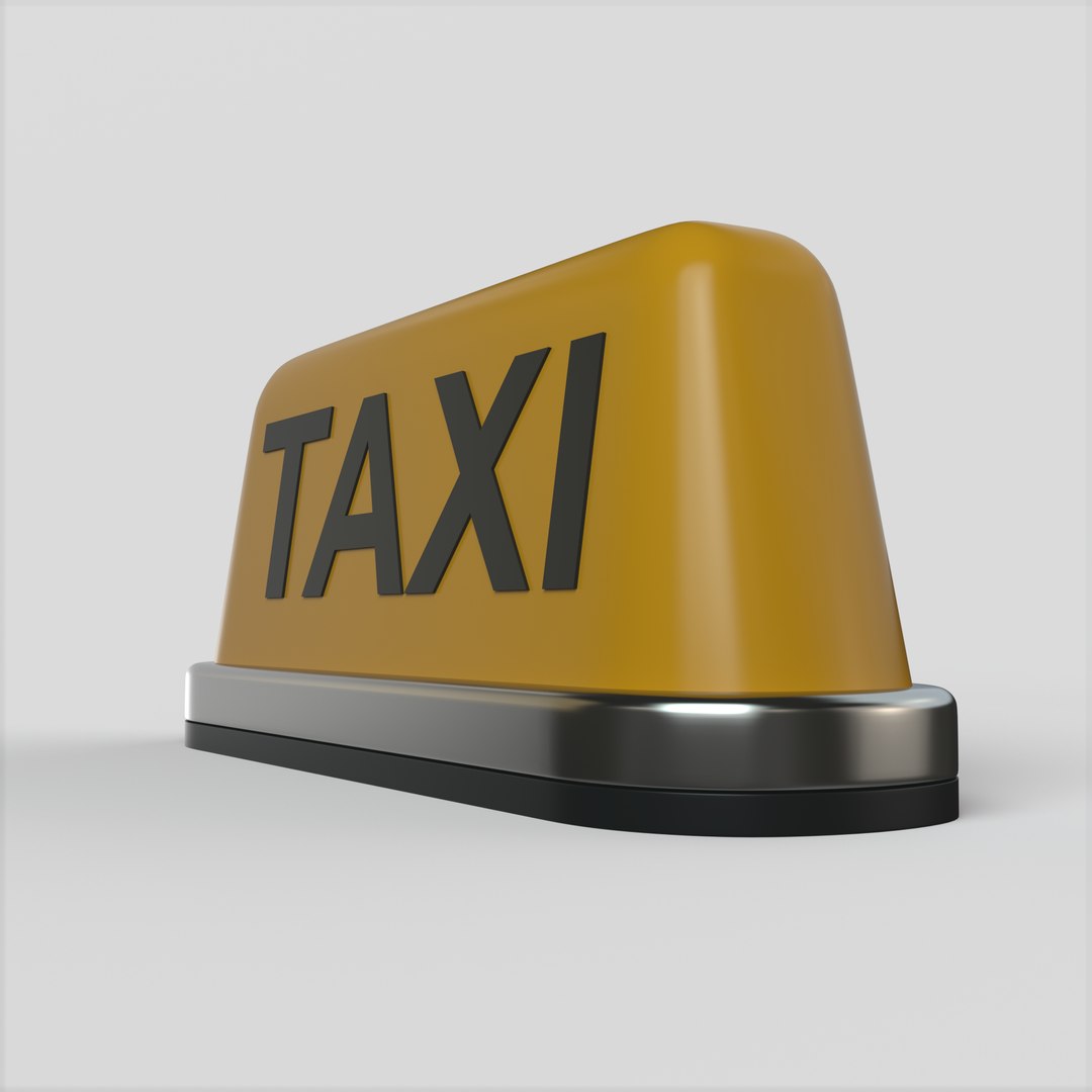 3D Model Taxi Sign - TurboSquid 1754755