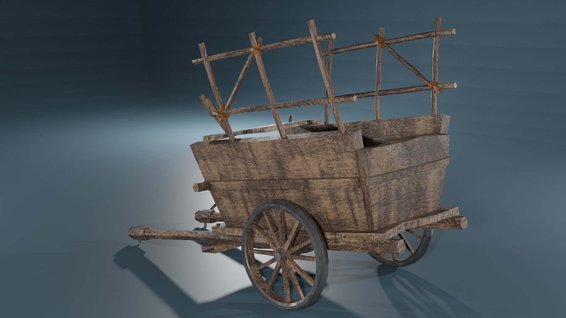 3D Medieval Farm Cart - TurboSquid 1781019