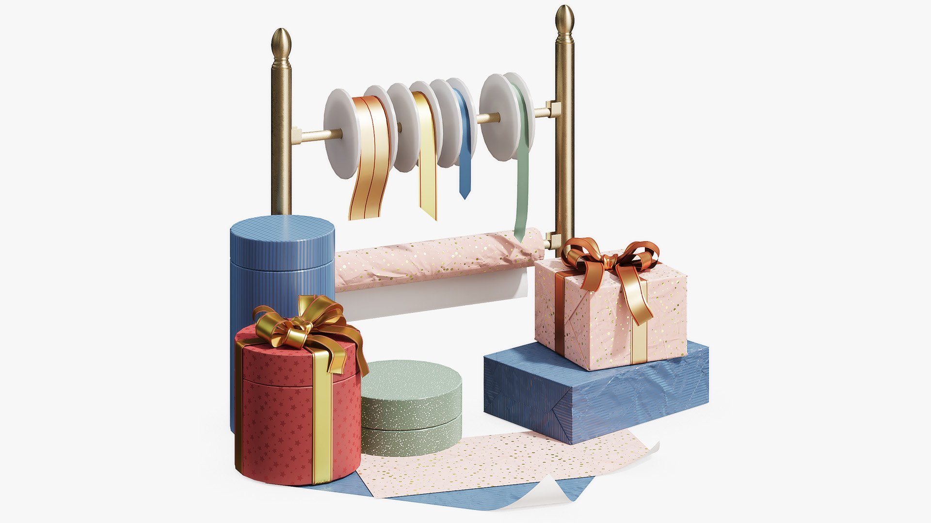 3D Gift Wrapping Kit - TurboSquid 2235179