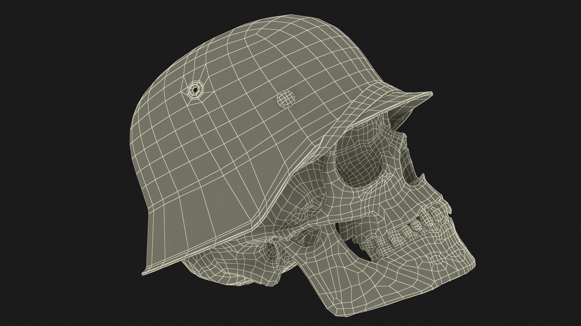WW2 Nazi Scull In Helmet 3D Model - TurboSquid 2381662