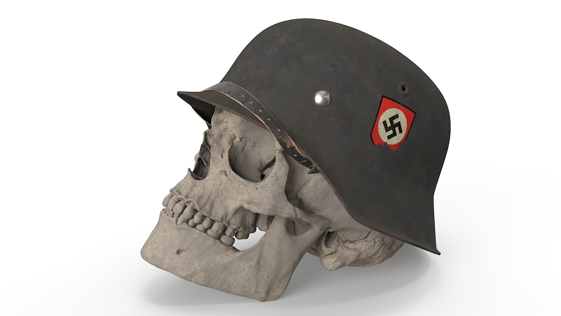 WW2 Nazi Scull In Helmet 3D Model - TurboSquid 2381662