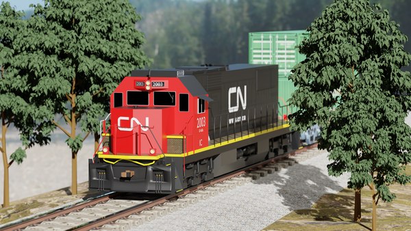 modelo 3d Locomotora de tren CN SD60 modelo 3d gratis - TurboSquid 2168651