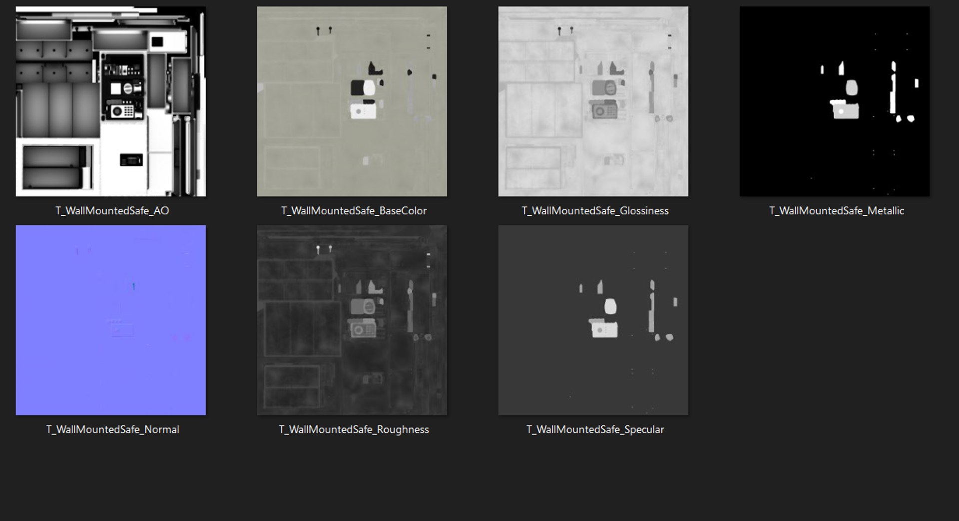 3D Wall Mounted Safe PBR - TurboSquid 1857055