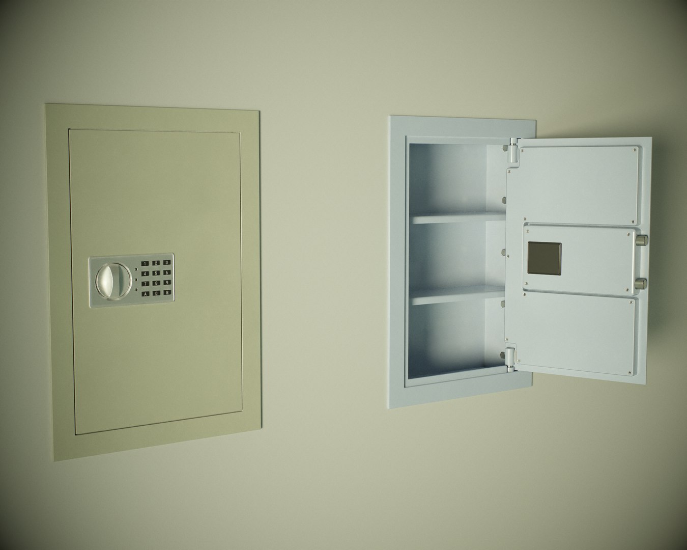 3D Wall Mounted Safe PBR - TurboSquid 1857055