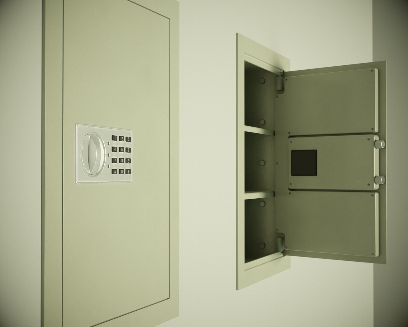 3D Wall Mounted Safe PBR - TurboSquid 1857055