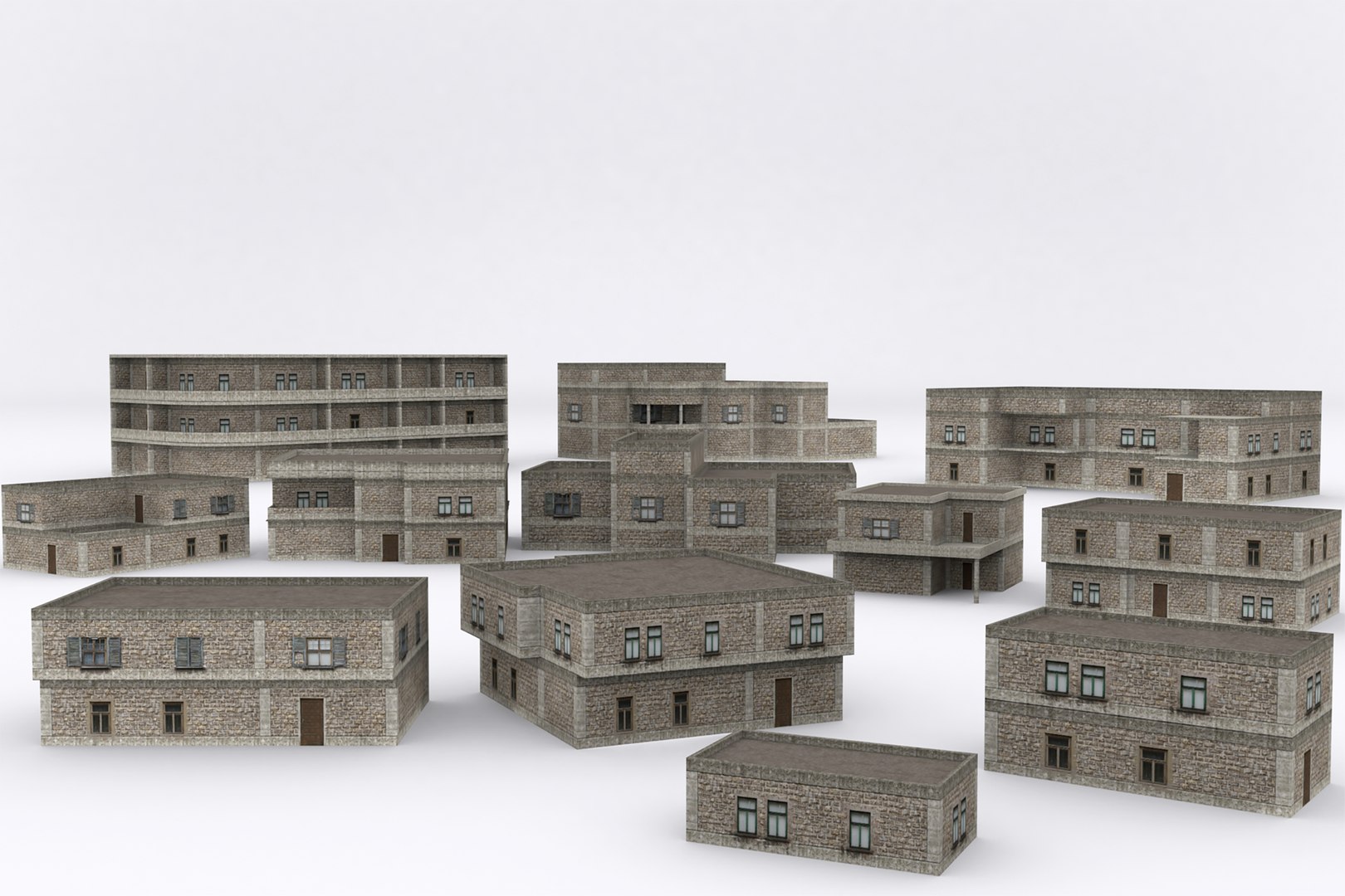 3D Model Old Building V1 - TurboSquid 1543515