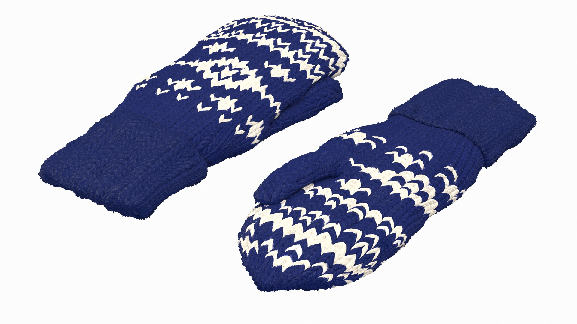 3D Knitted Blue Wool Mittens - TurboSquid 1565714