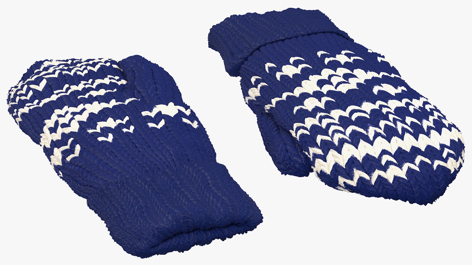 3D Knitted Blue Wool Mittens - TurboSquid 1565714