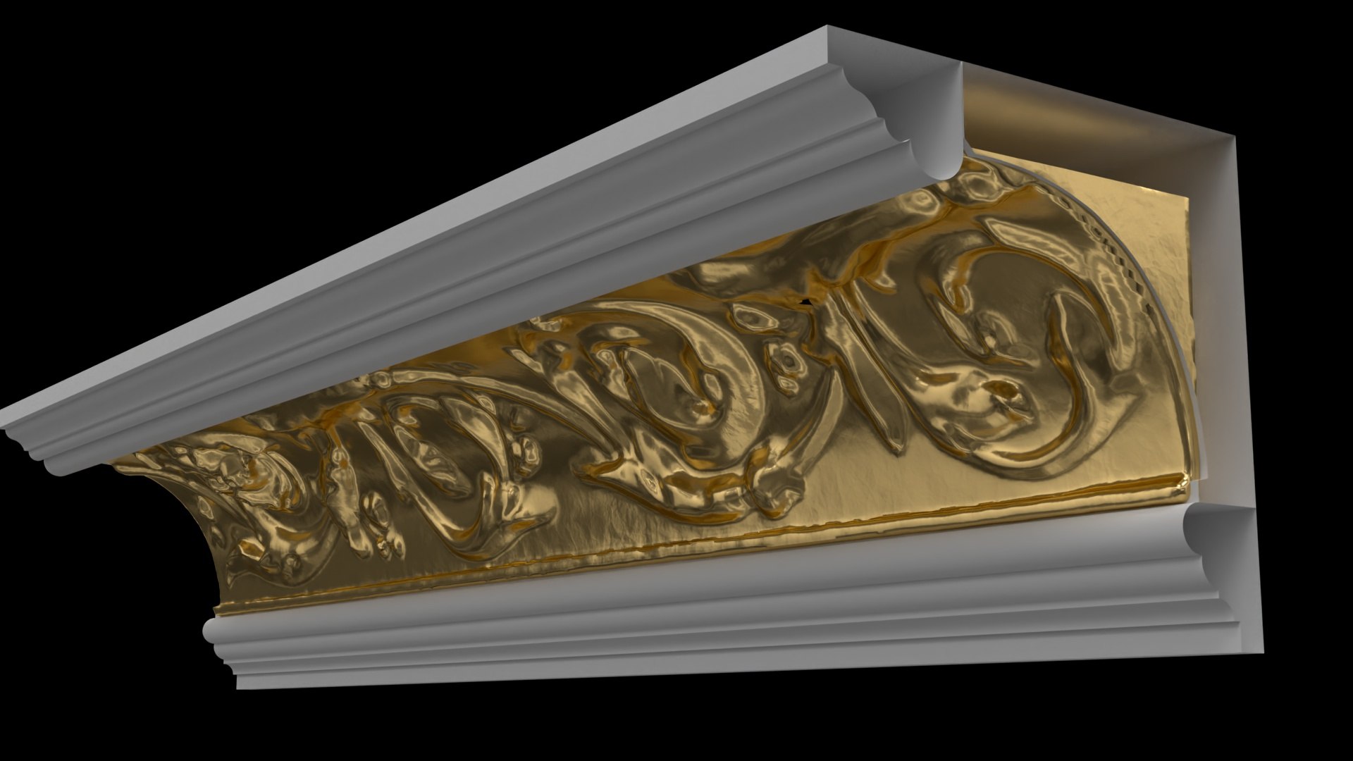3D 3D Patterned Cornice Gypsum Plaster DK94 Model - TurboSquid 2008412