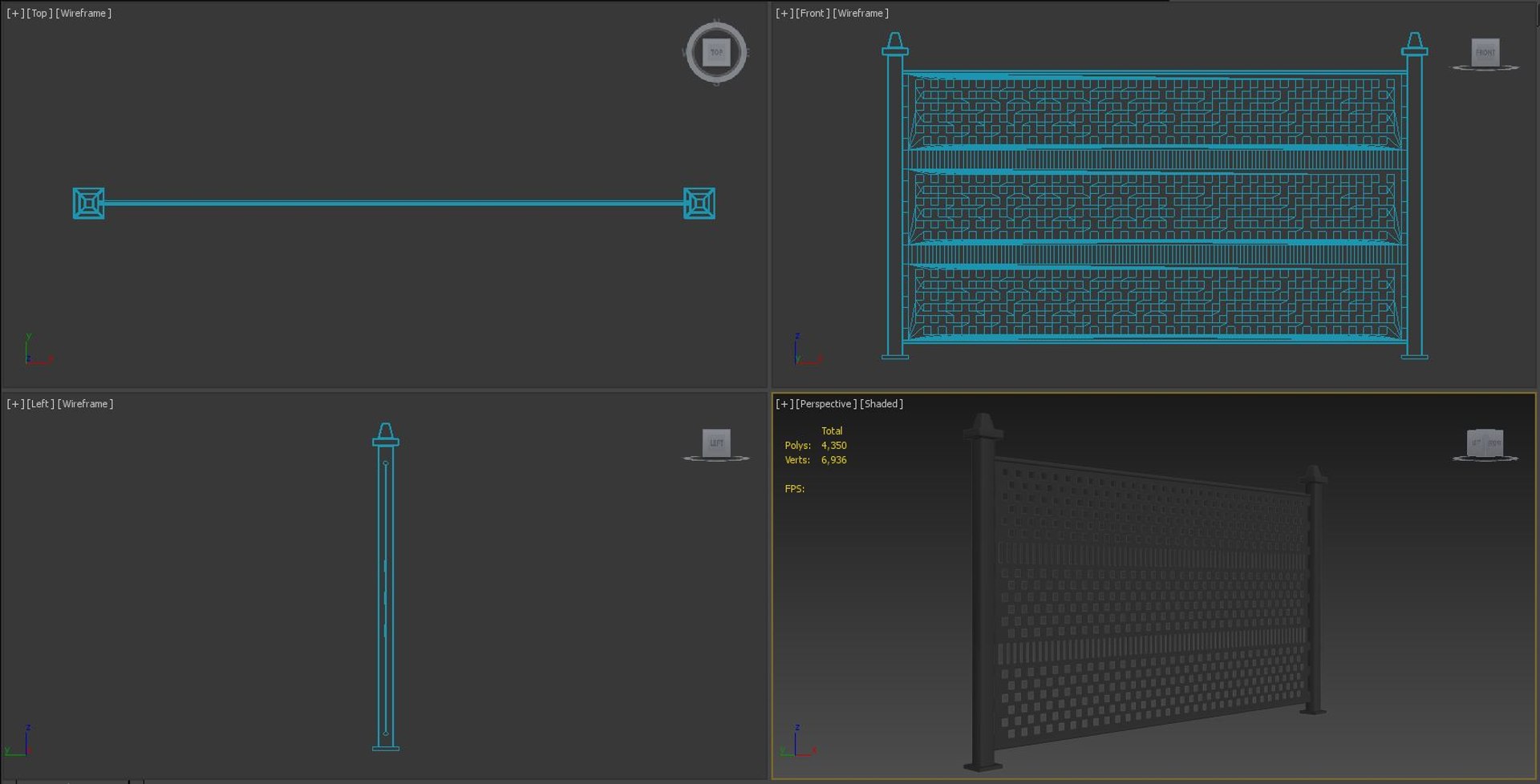 3D Model Railing Garden City - TurboSquid 1605376