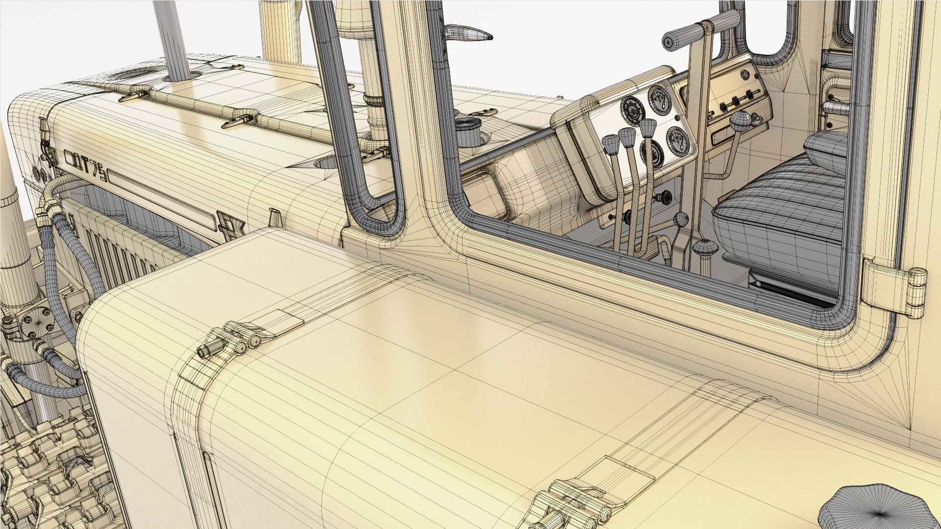 Bulldozer Dt-75b 75 3D Model - TurboSquid 1529250