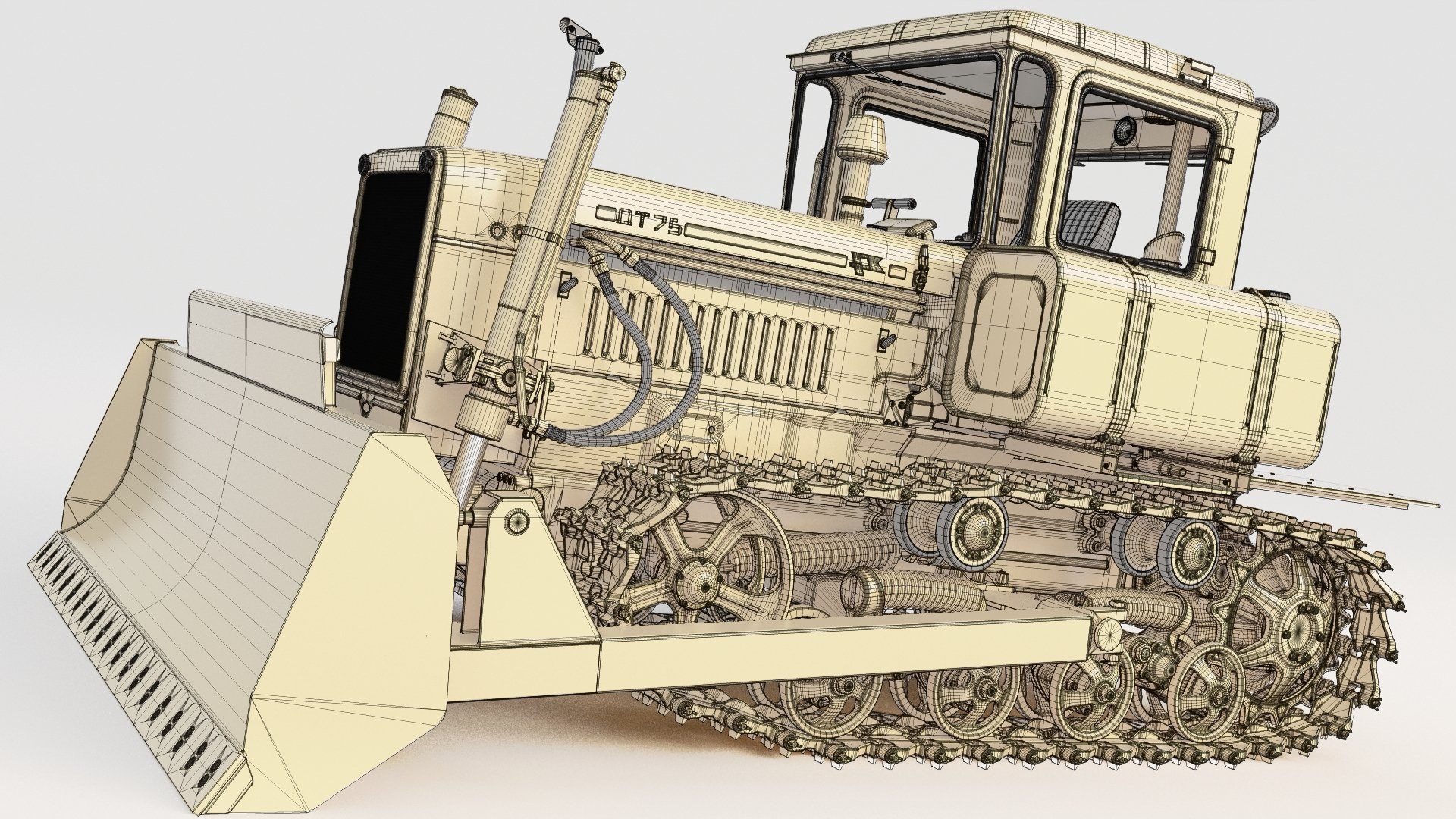 Bulldozer Dt-75b 75 3D Model - TurboSquid 1529250