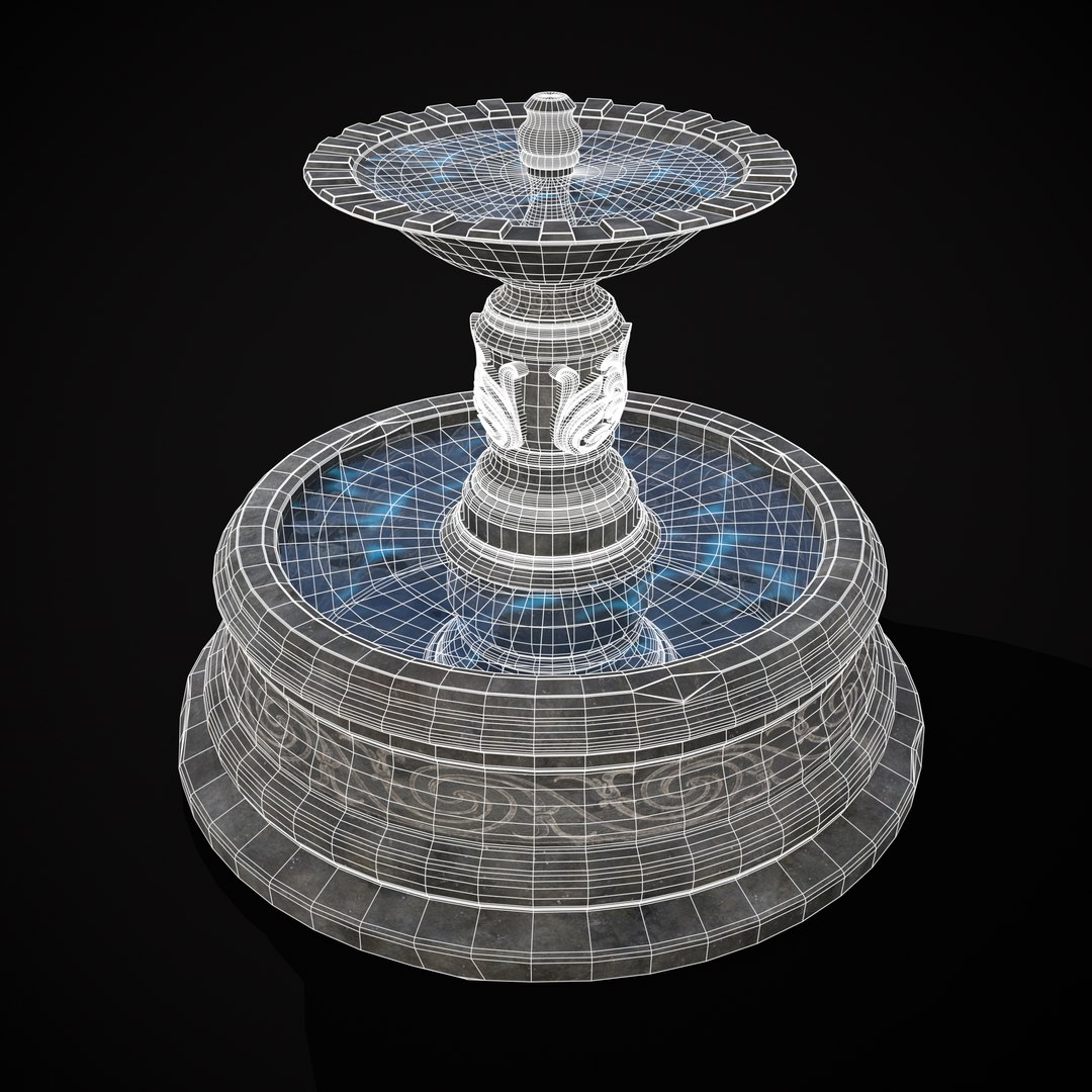 3D Round Ornamented Water Fountain - TurboSquid 2079029