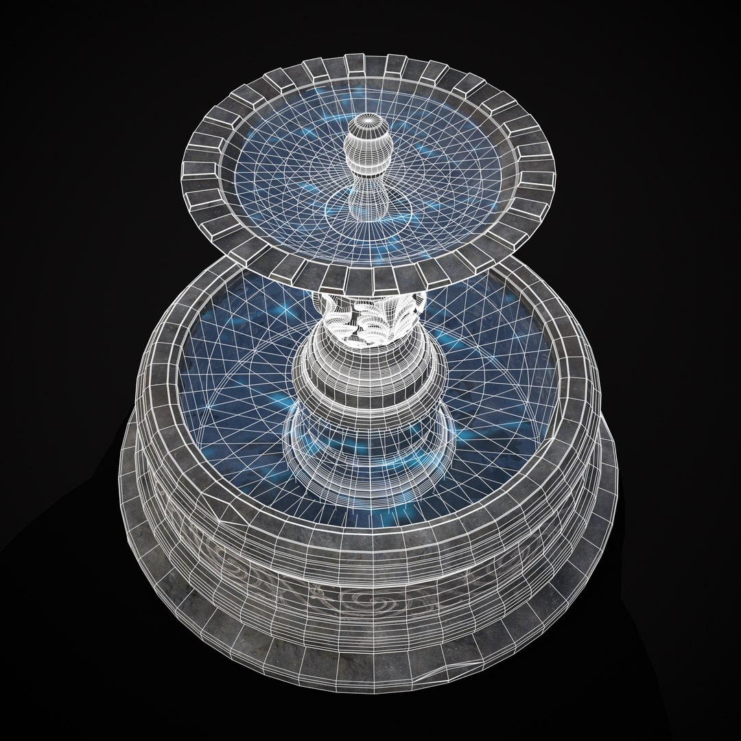 3D Round Ornamented Water Fountain - TurboSquid 2079029