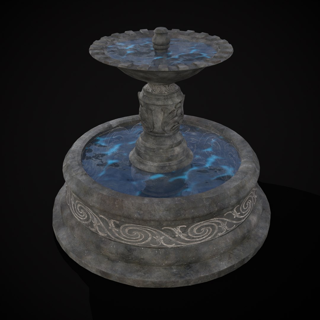 3D Round Ornamented Water Fountain - TurboSquid 2079029