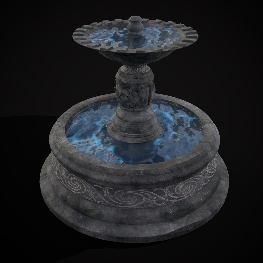 3D Round Ornamented Water Fountain - TurboSquid 2079029