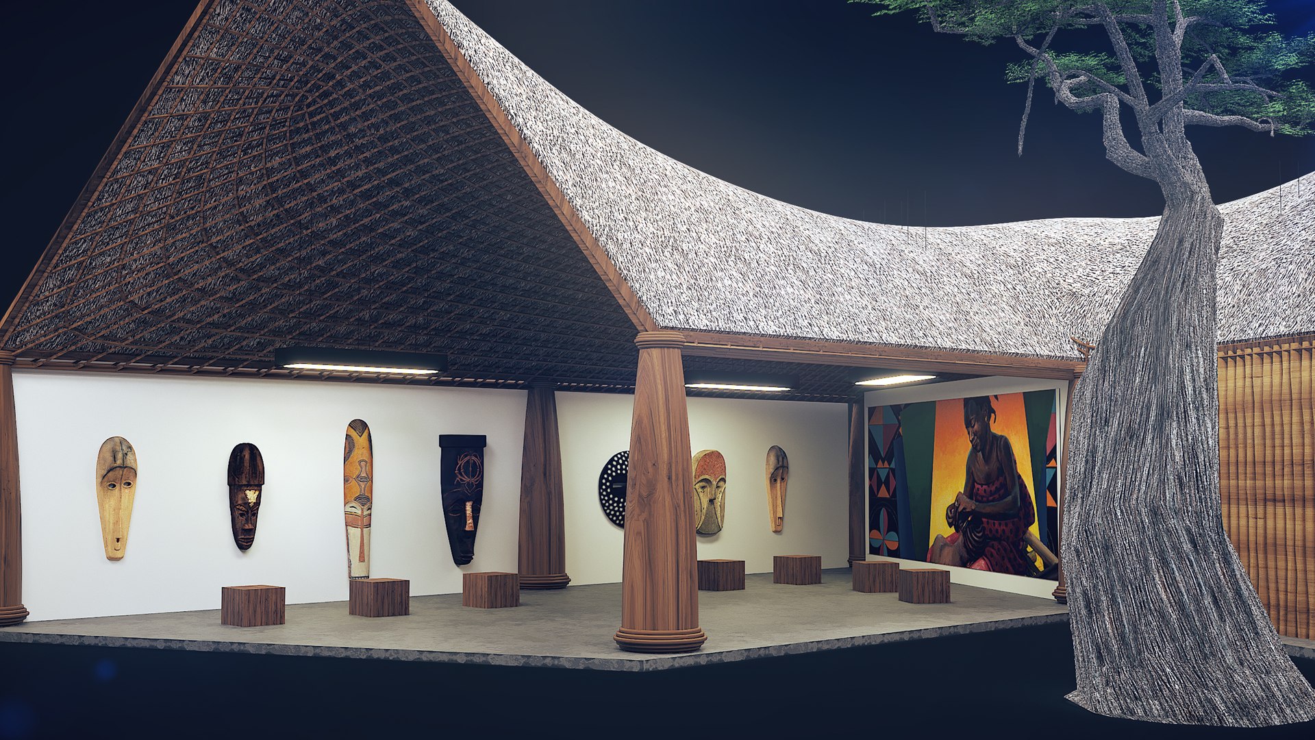 African Pavilion 3D Model - TurboSquid 1472710