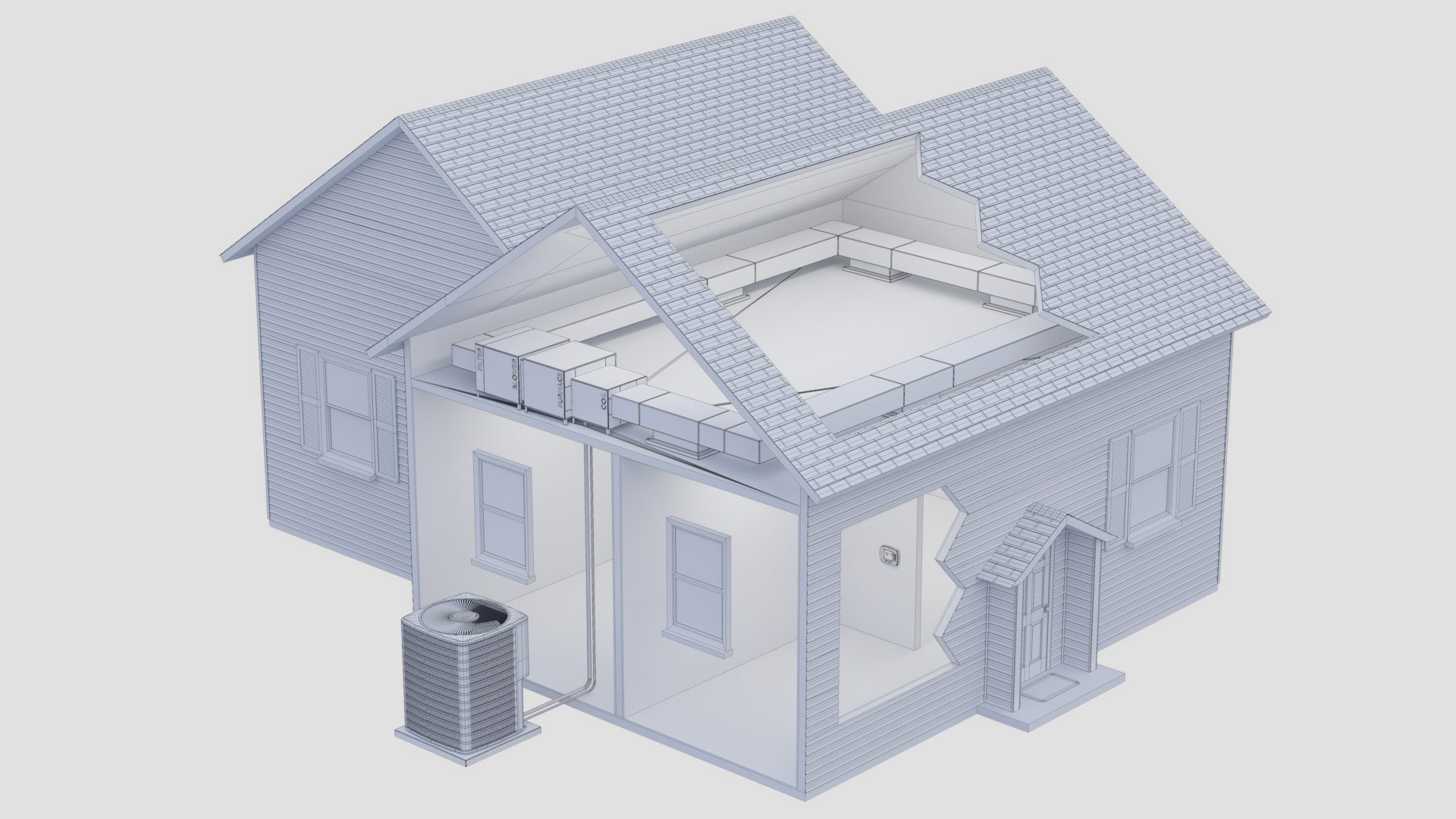 HVAC House Cutaway 3D - TurboSquid 2144400