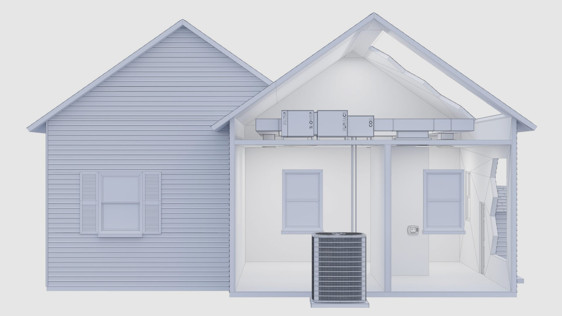 HVAC House Cutaway 3D - TurboSquid 2144400