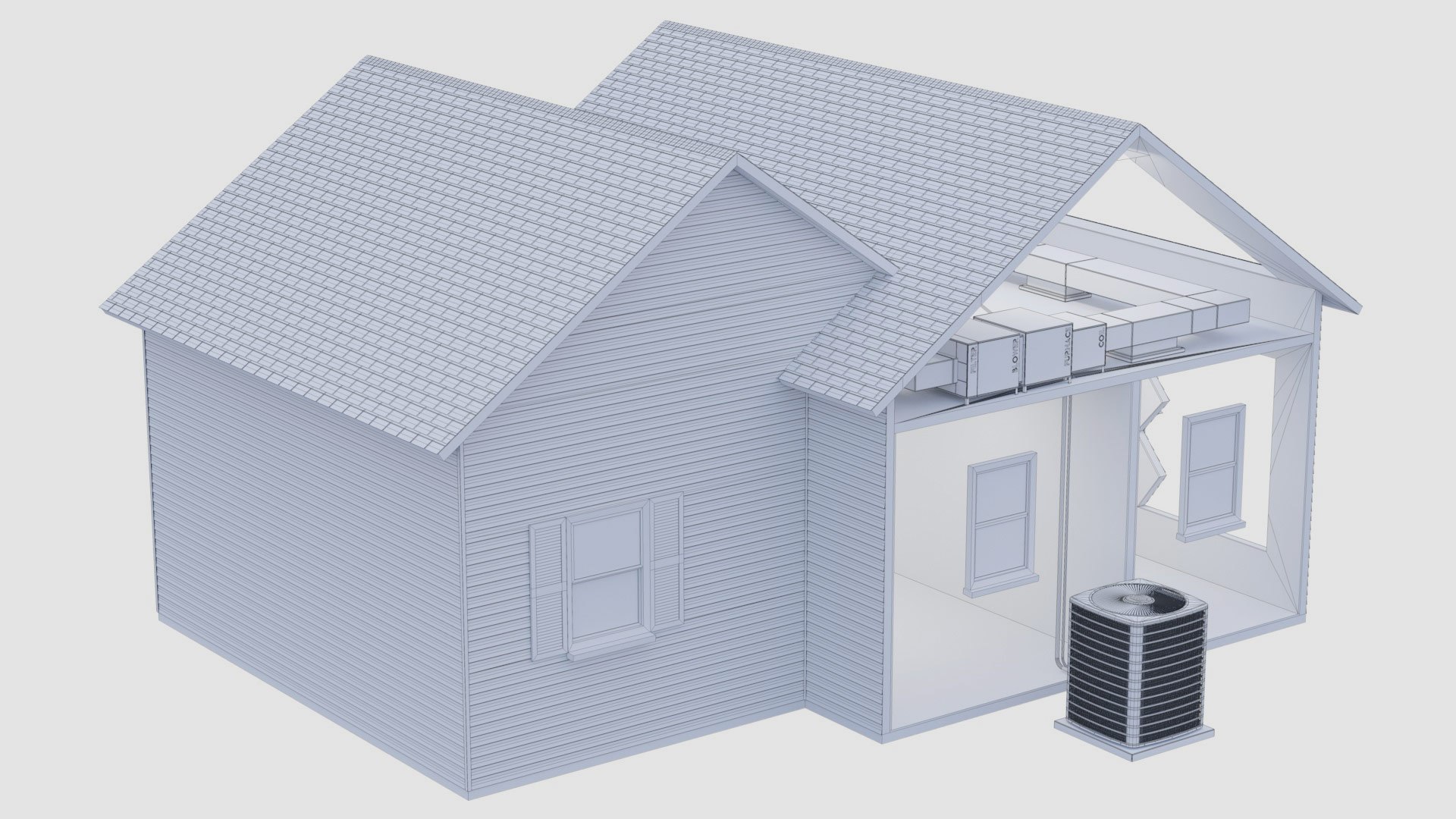 HVAC House Cutaway 3D - TurboSquid 2144400