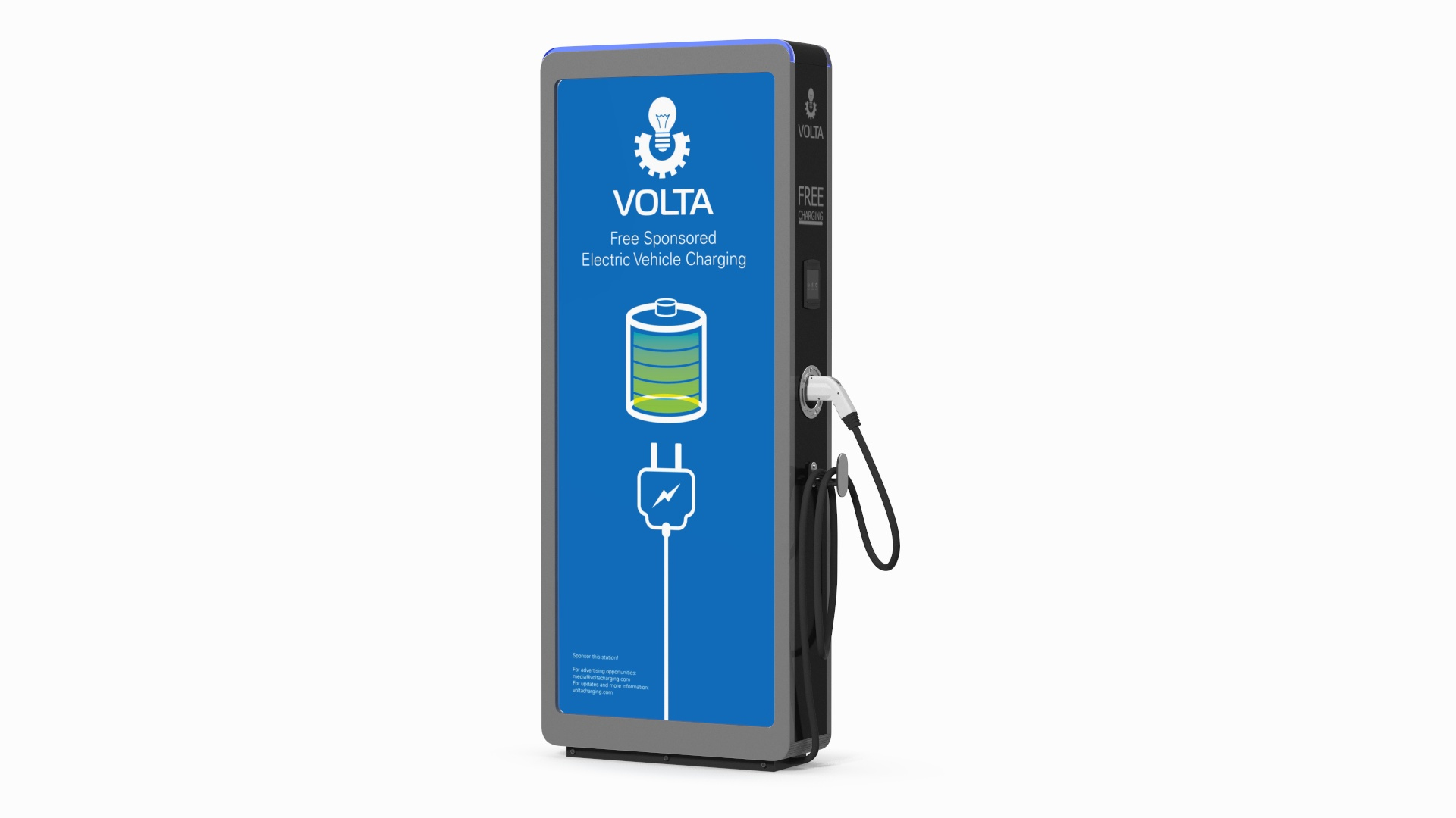 3D Electric Vehicle Charging Station Volta Model - TurboSquid 2399646