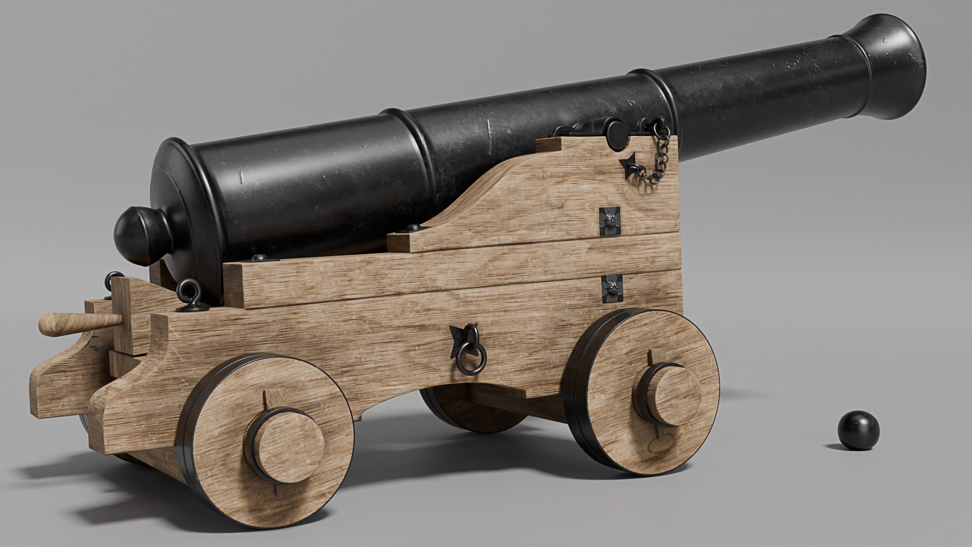 3D Medieval Vessel Ship Cannon Model - TurboSquid 2252368