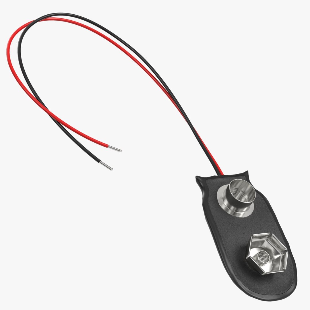 9v Snap On Battery Clip Connector 3D Model - TurboSquid 1869668