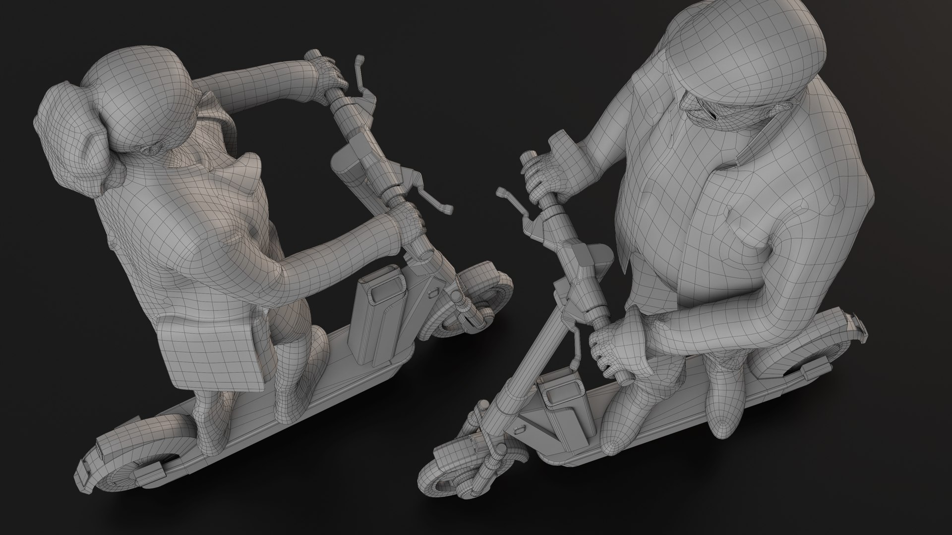 Electric E Scooters With Riders - Animated With Mocap Model ...