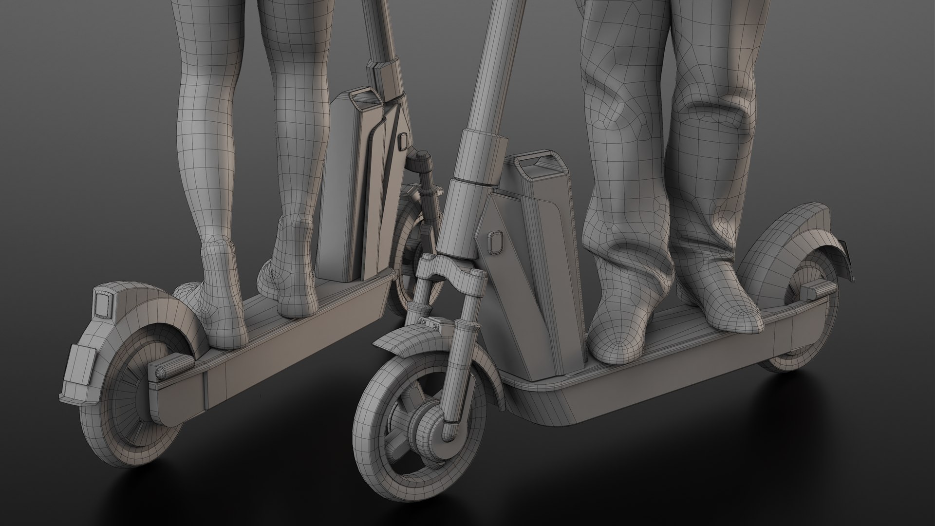 Electric E Scooters With Riders - Animated With Mocap Model ...