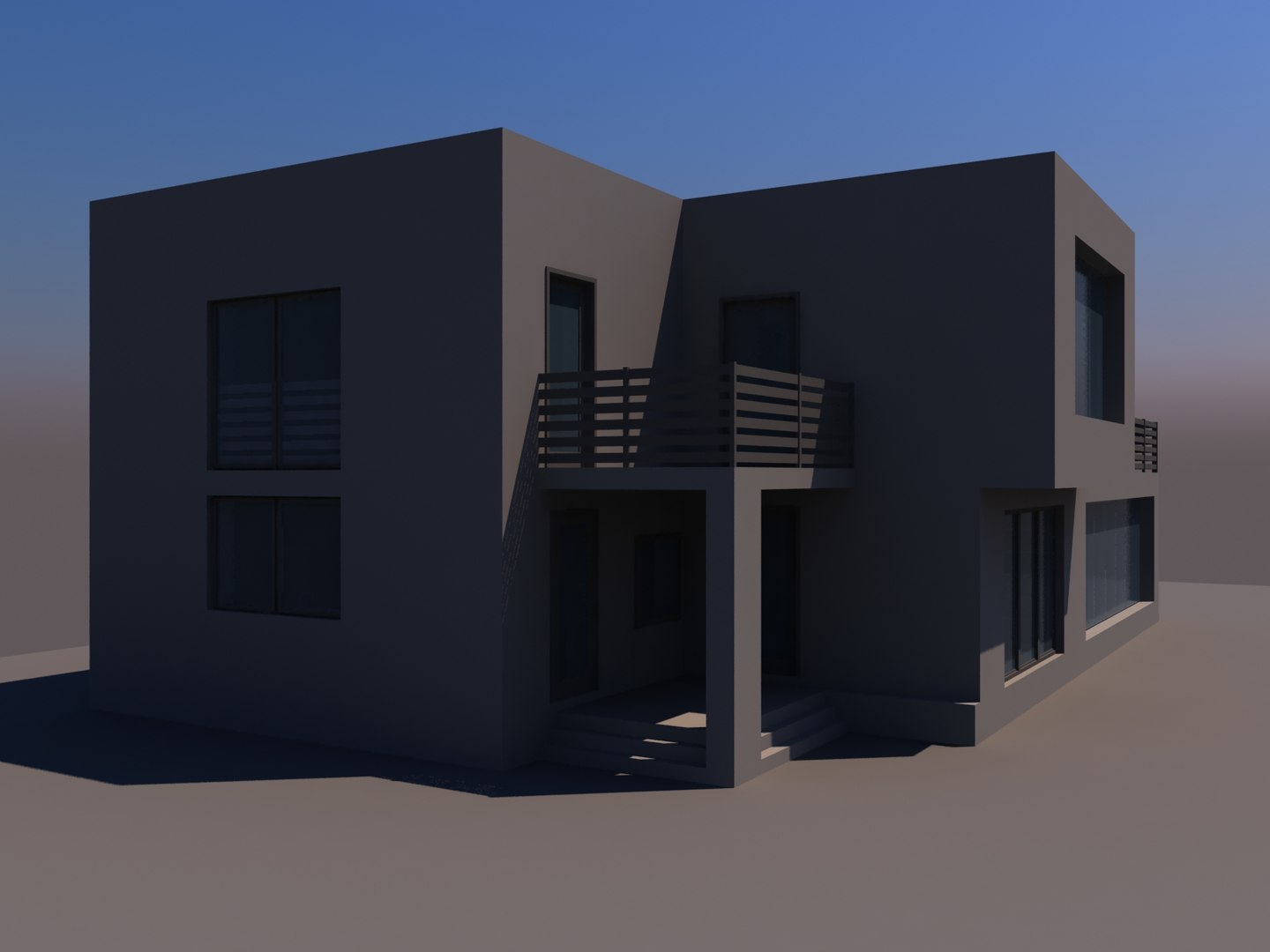Modern 2 Story House 3D Model - TurboSquid 1395633