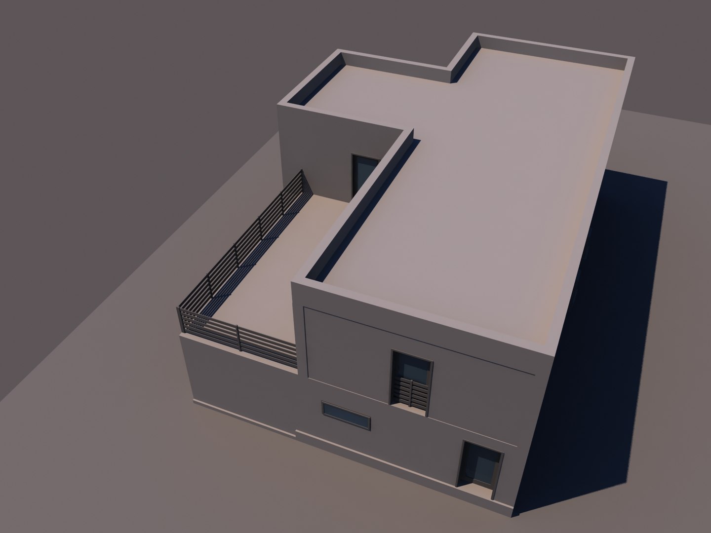 Modern 2 Story House 3D Model - TurboSquid 1395633