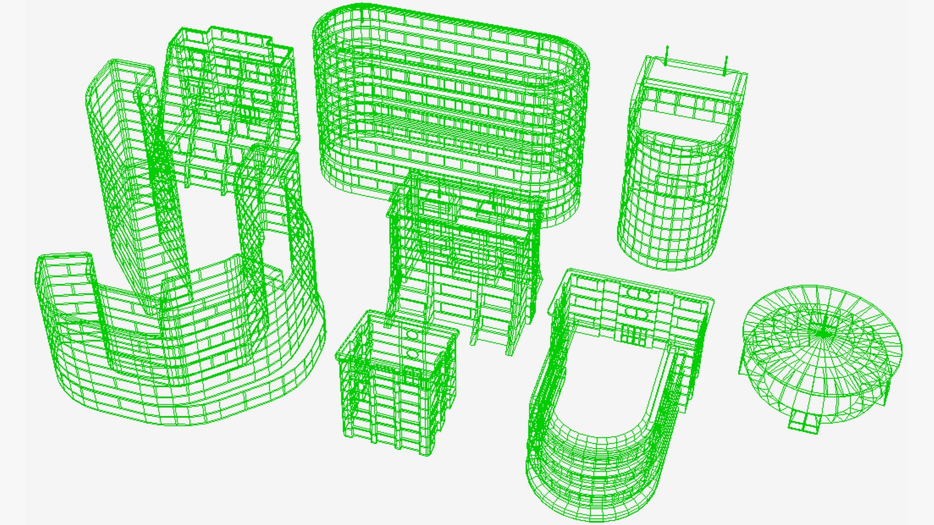 3D 8 Futuristic Apartment And Commercial Buildings Model - TurboSquid ...