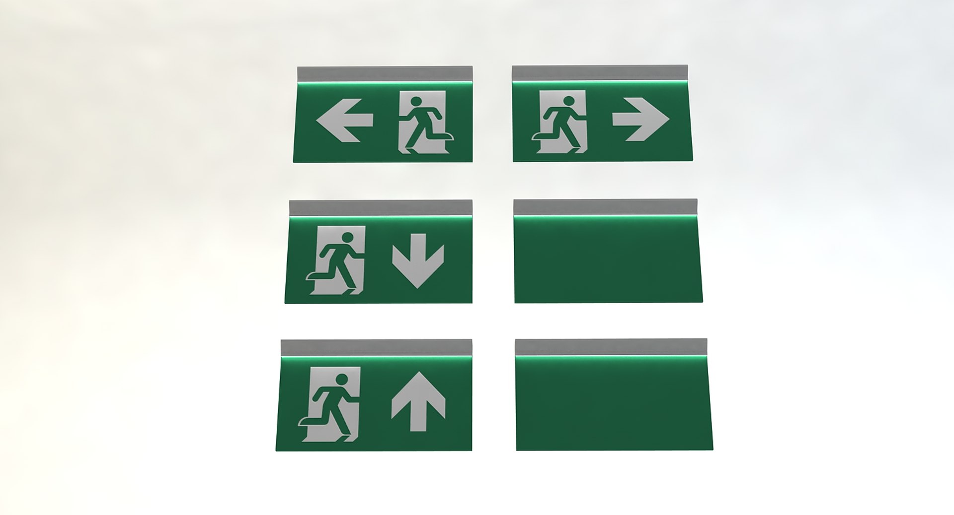 Emergency Lamp Pictograms 3d Model