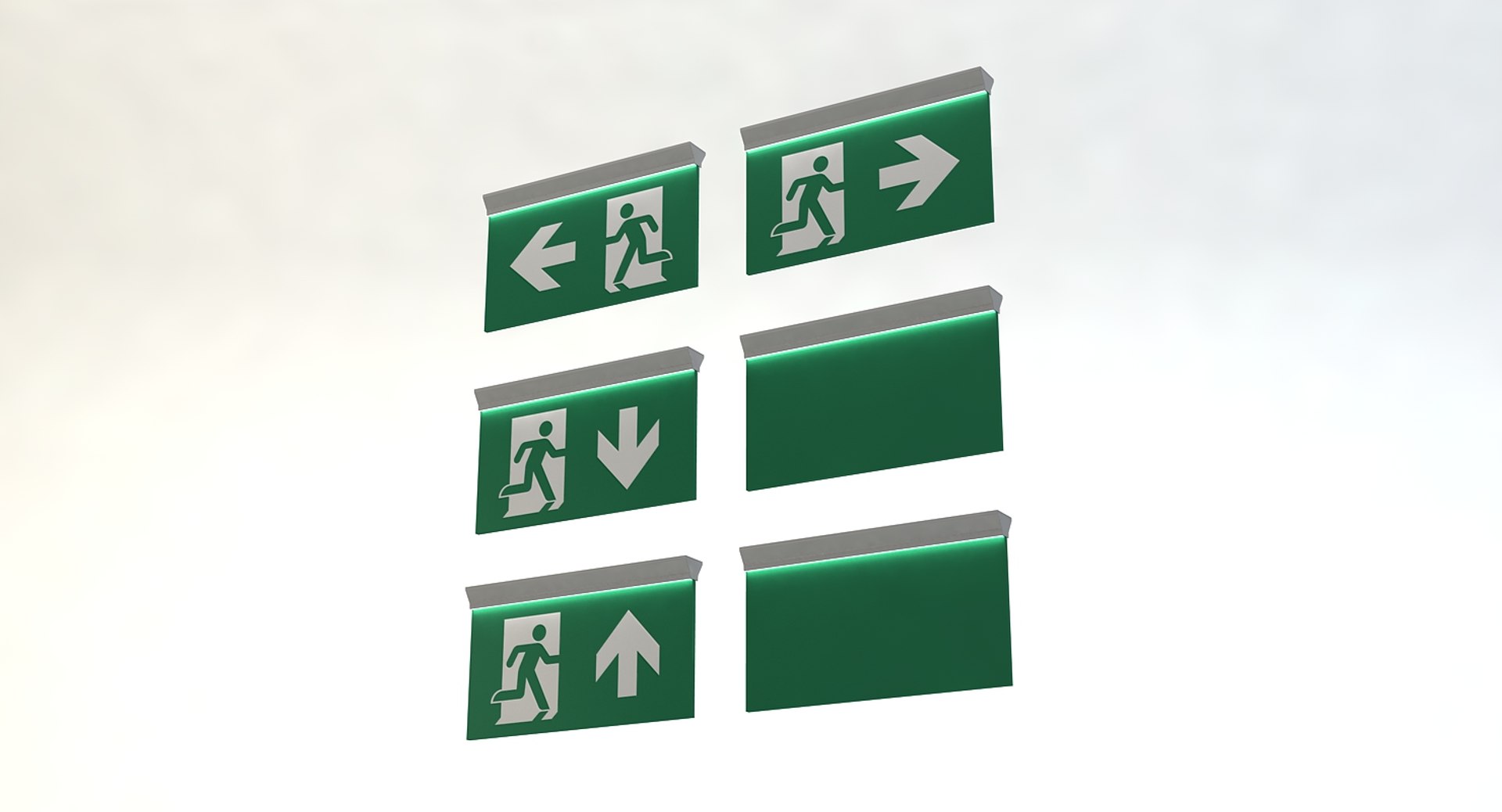 Emergency Lamp Pictograms 3d Model
