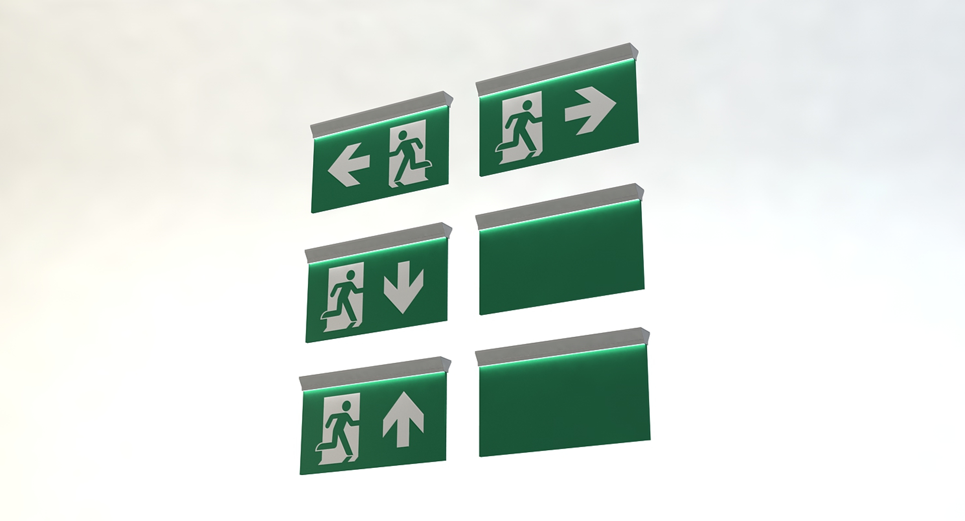 emergency lamp pictograms 3d model