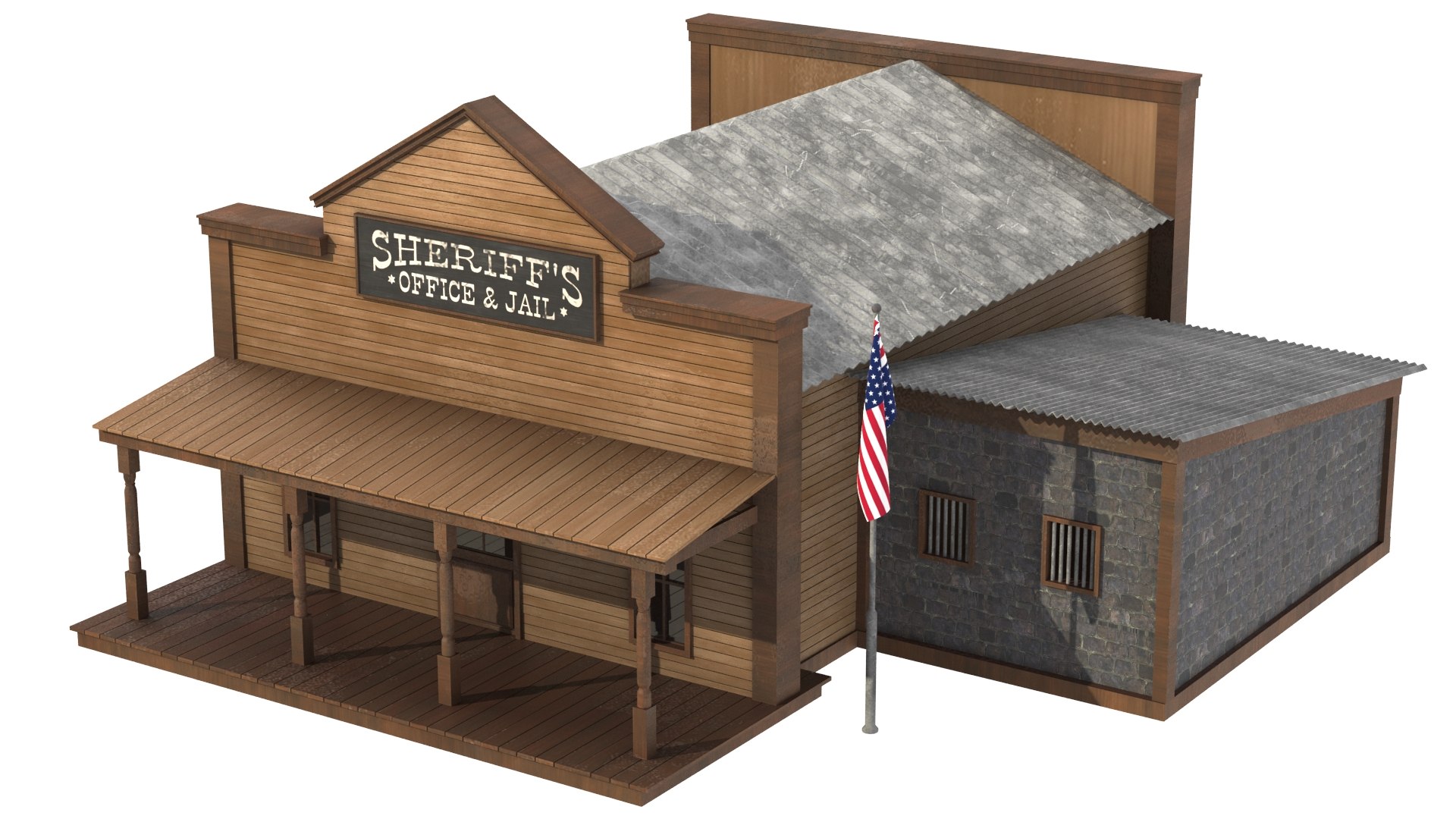 3D Detailed Western Sheriff Office - TurboSquid 2165008