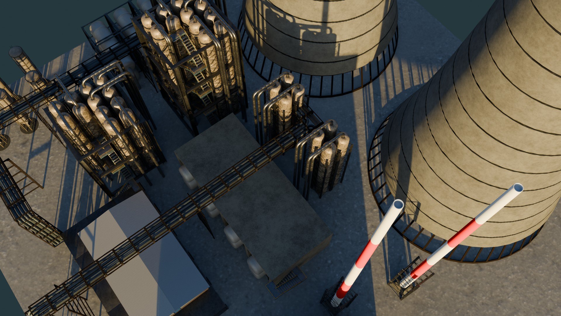 3D Refinery Unit - Low Poly - Game Ready - PBR Model - TurboSquid 2395567