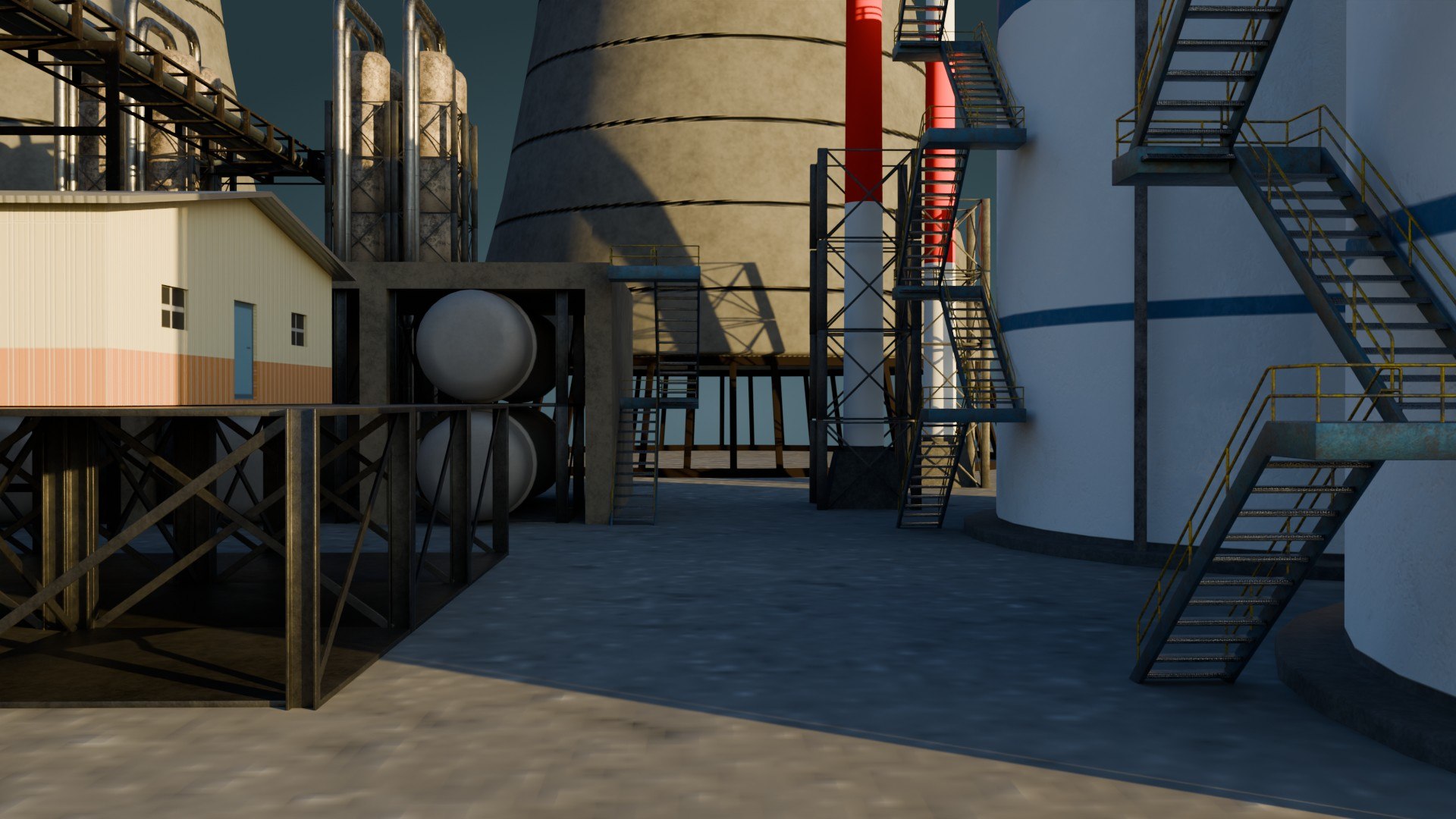 3D Refinery Unit - Low Poly - Game Ready - PBR Model - TurboSquid 2395567