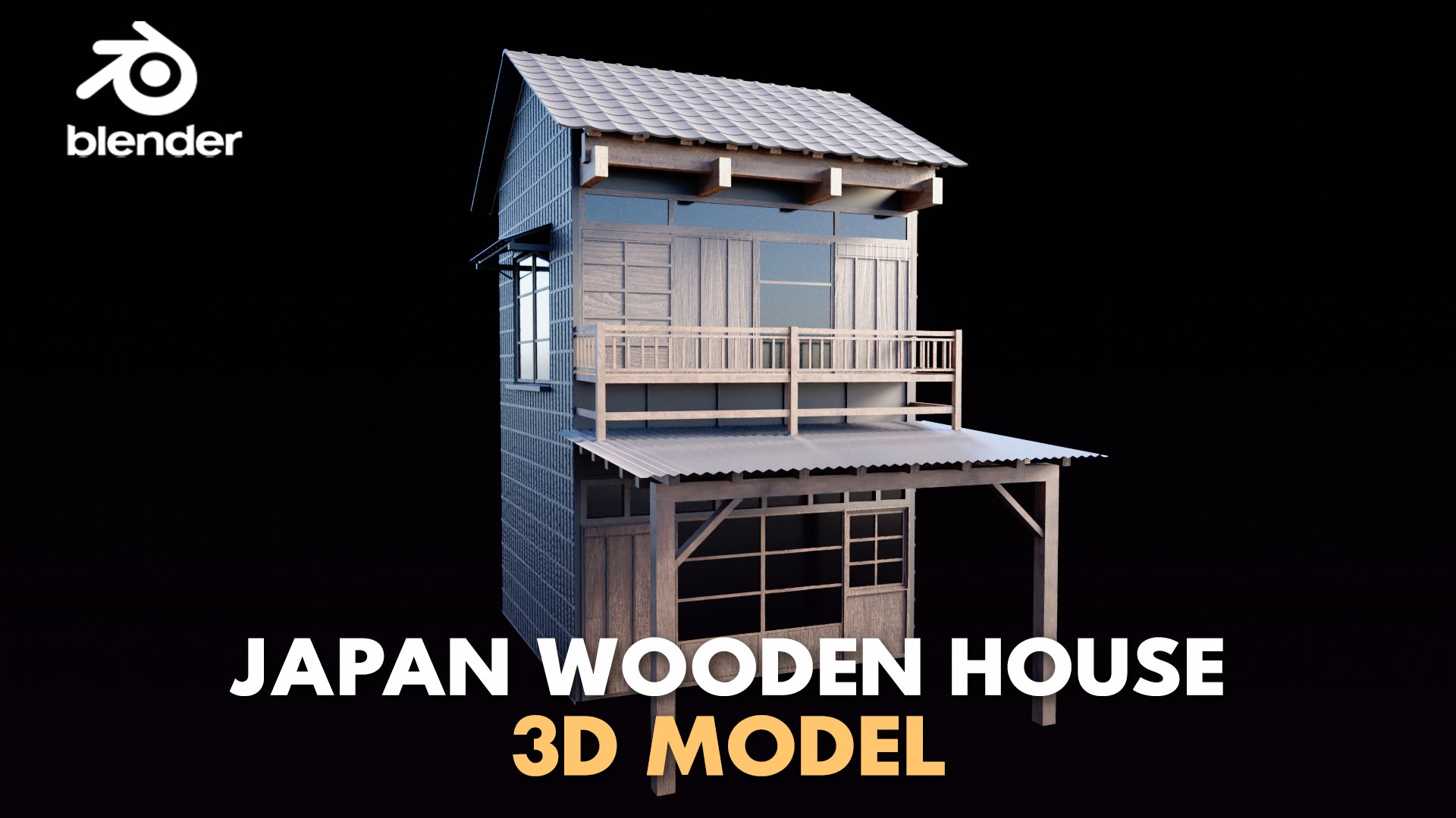Japanese wooden house 3D model - TurboSquid 2042011
