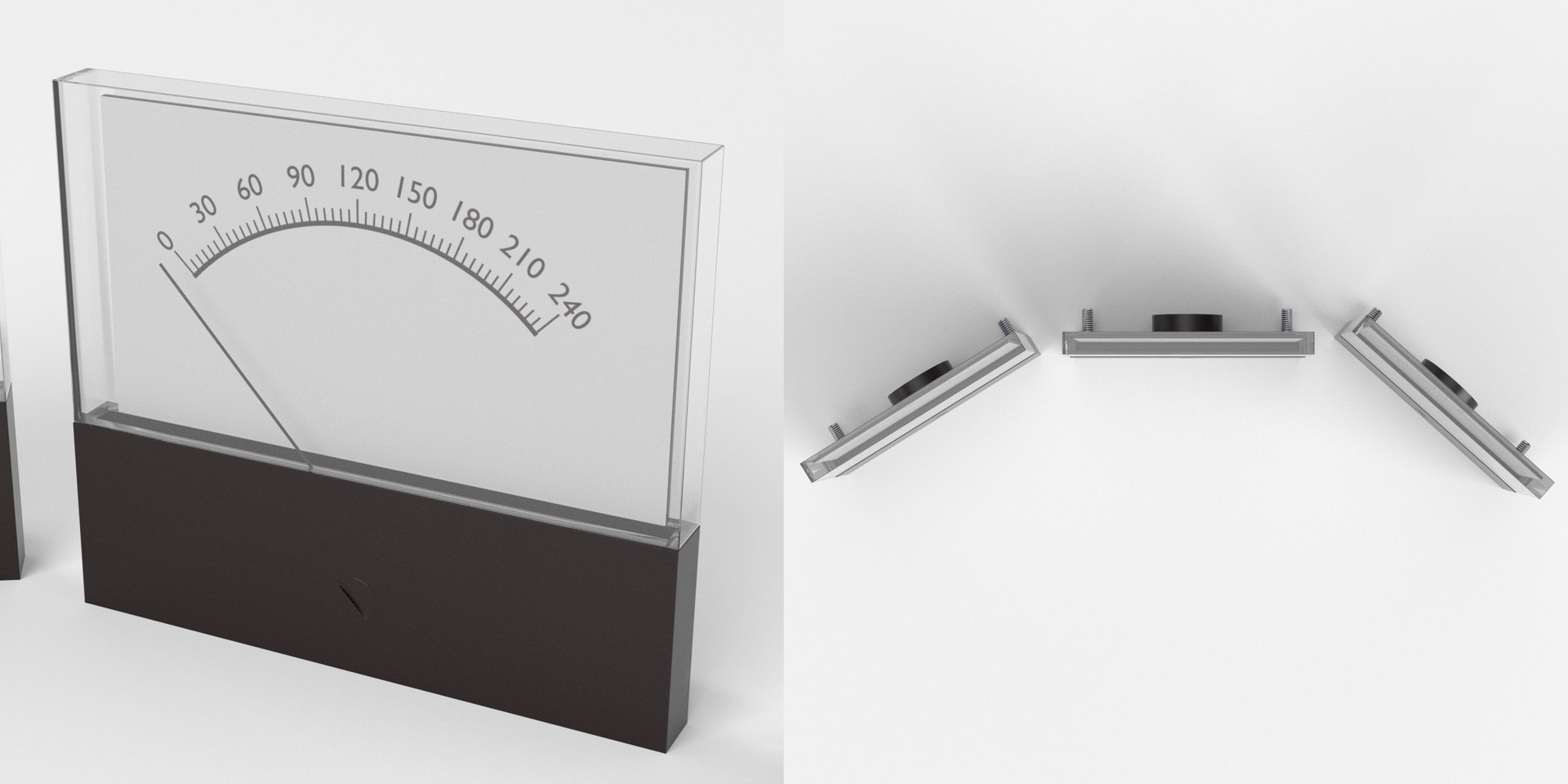 3D Panel Mount Analog Voltmeters - TurboSquid 1748959