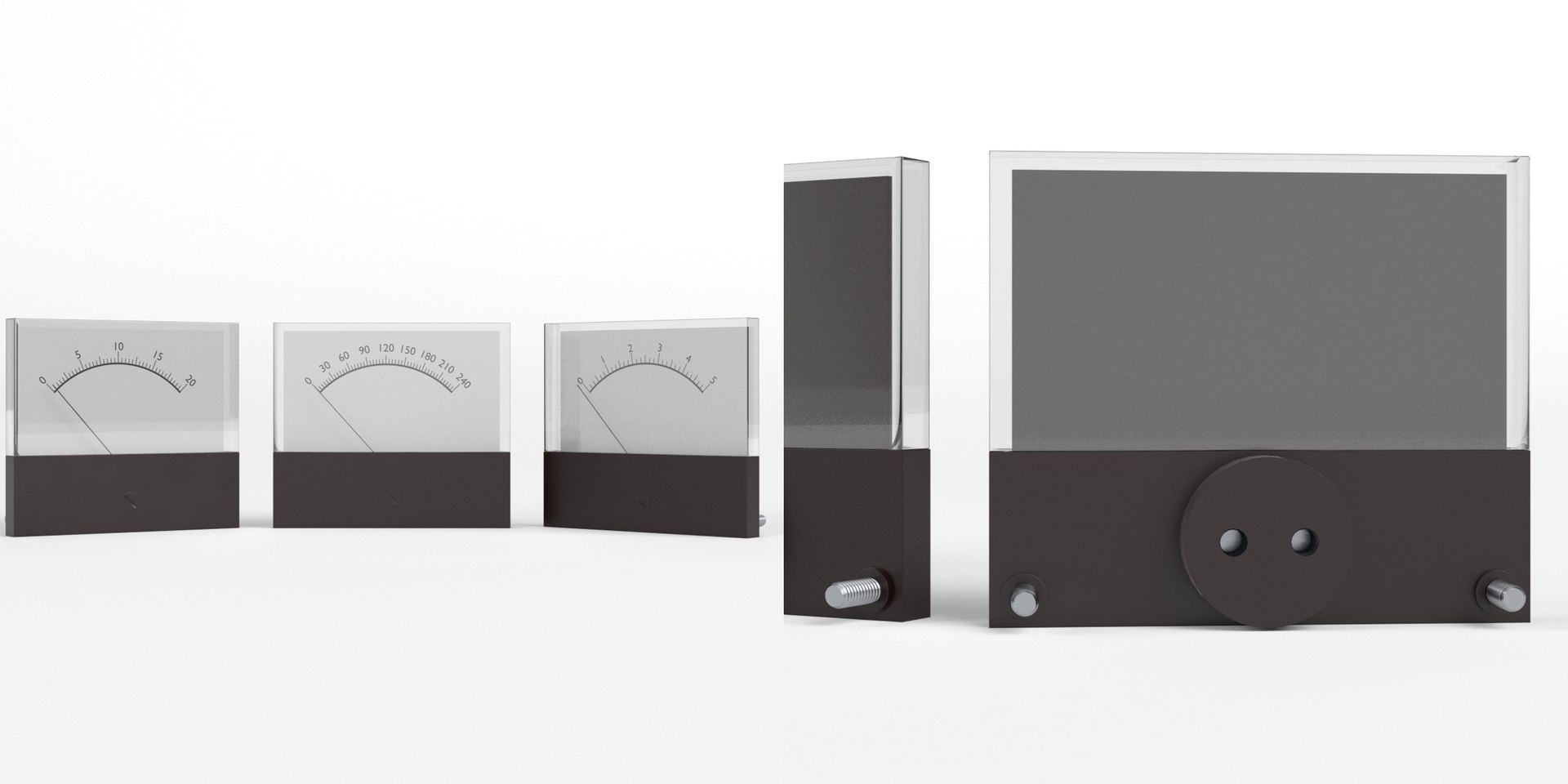 3D Panel Mount Analog Voltmeters - TurboSquid 1748959