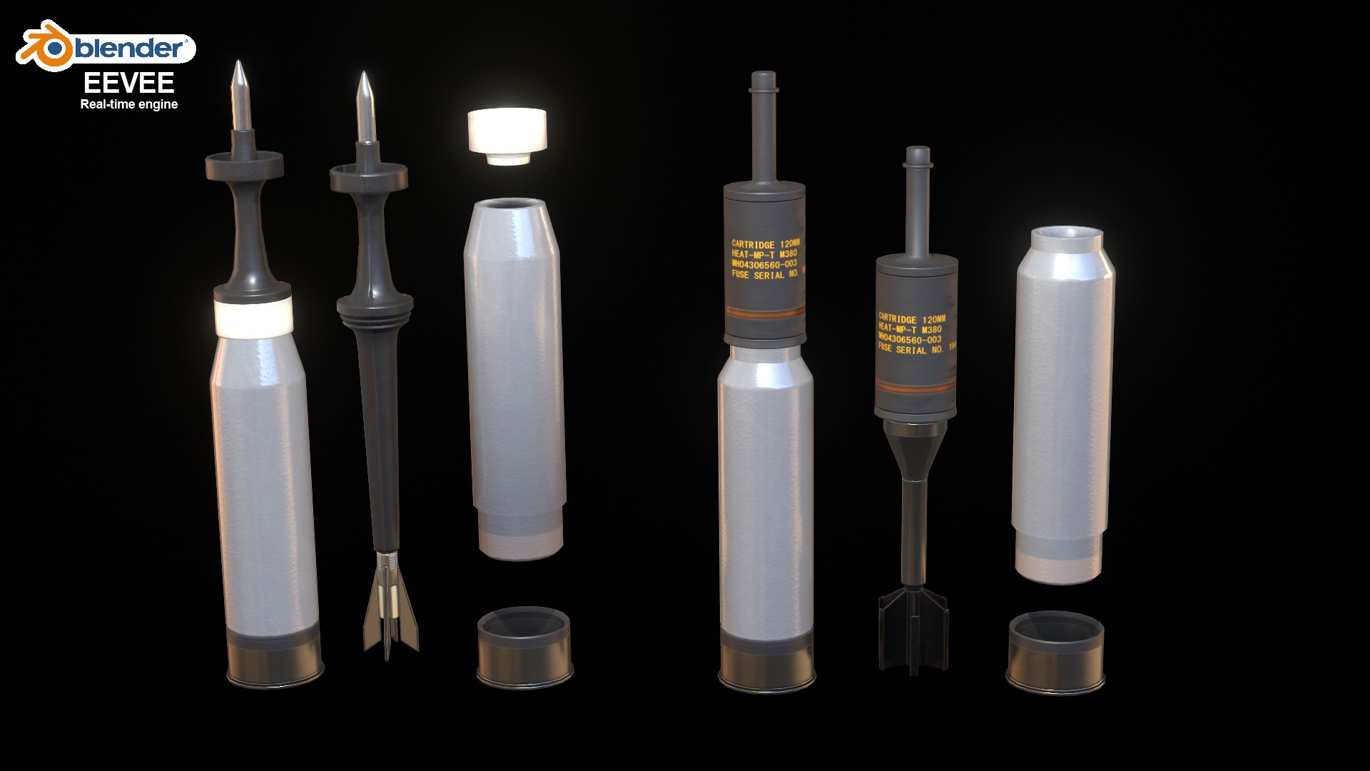 3d Model 120mm Tank Shells