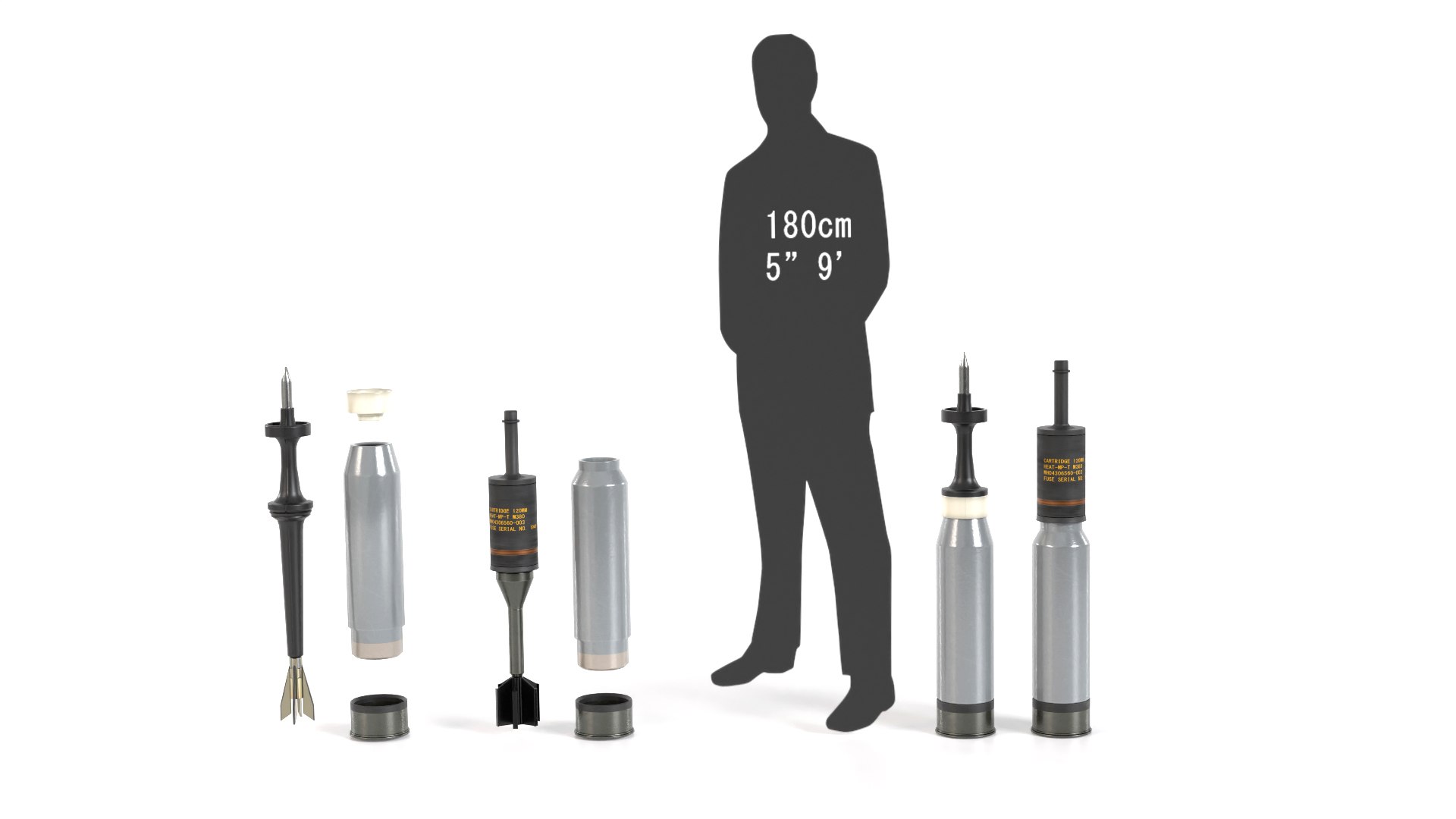 3d Model 120mm Tank Shells