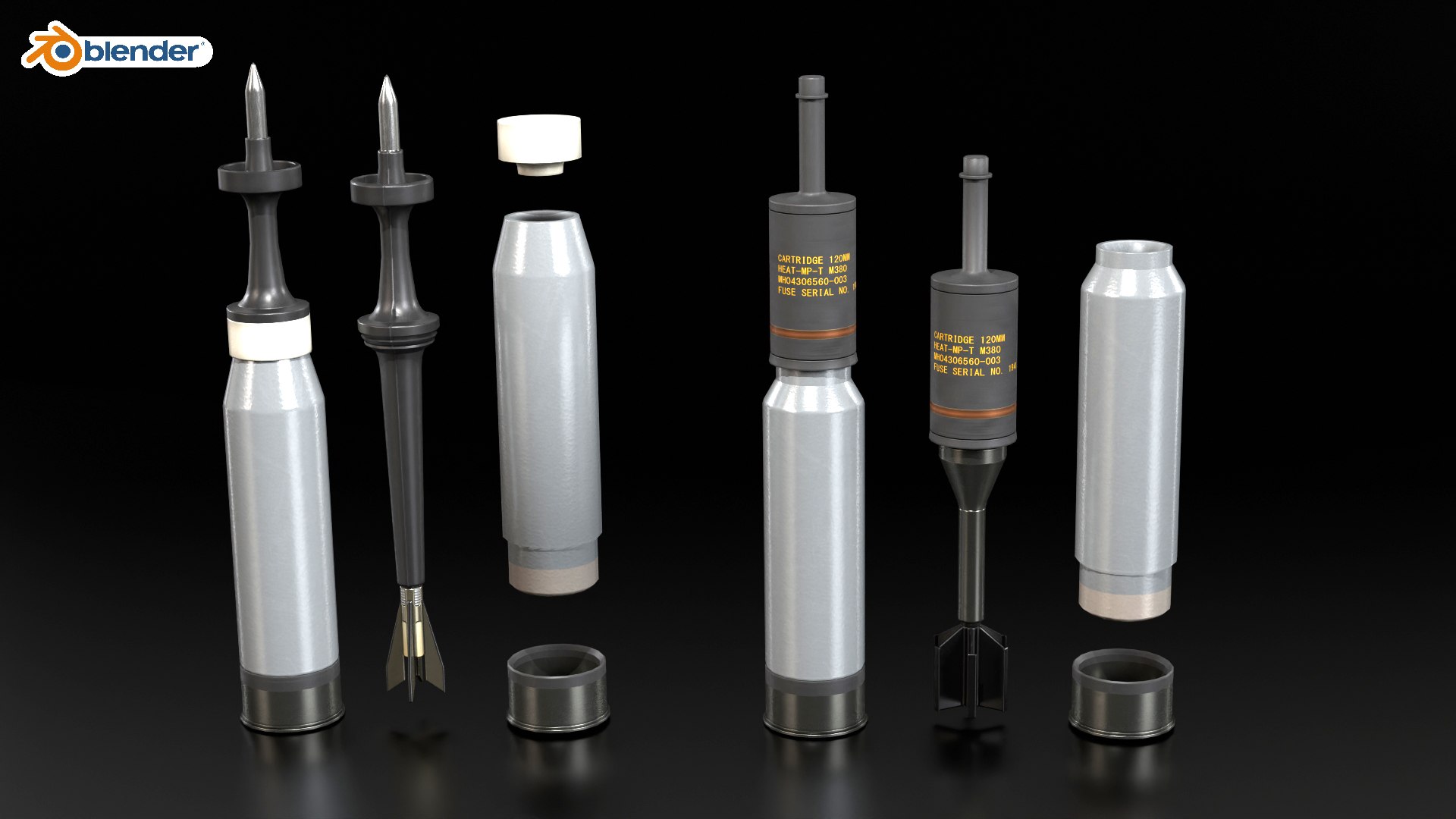 3d Model 120mm Tank Shells
