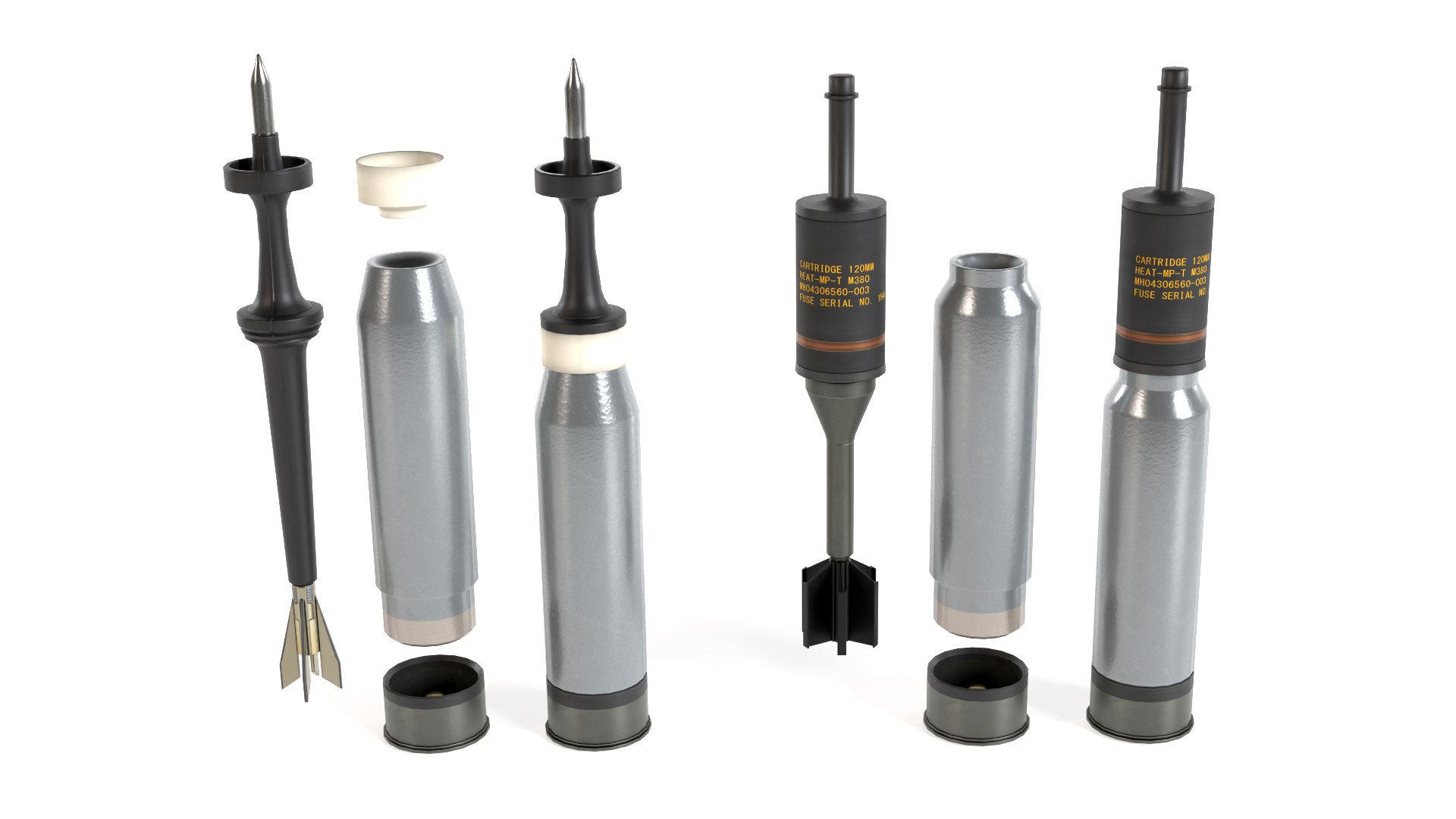 3d Model 120mm Tank Shells