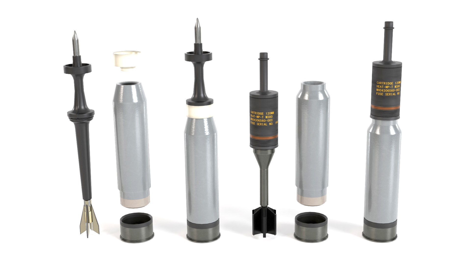 3d Model 120mm Tank Shells