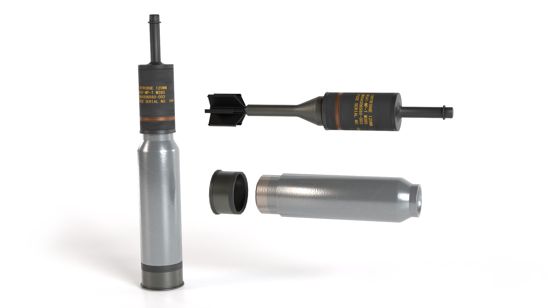 3d Model 120mm Tank Shells